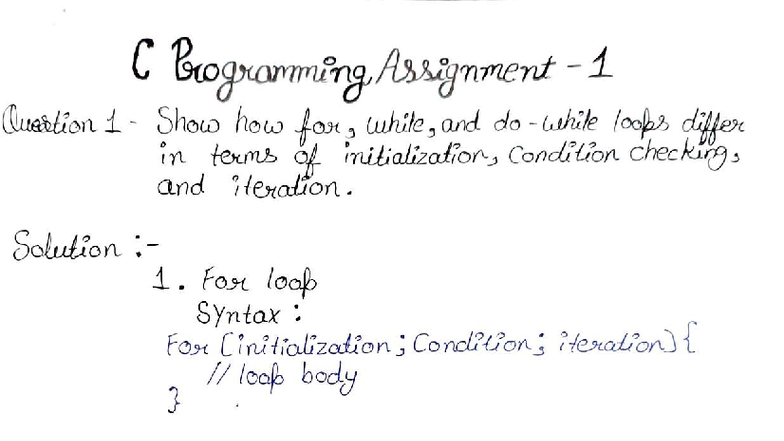 C Programming Assignment 1: Loops, Algorithms, and Control Statements ...