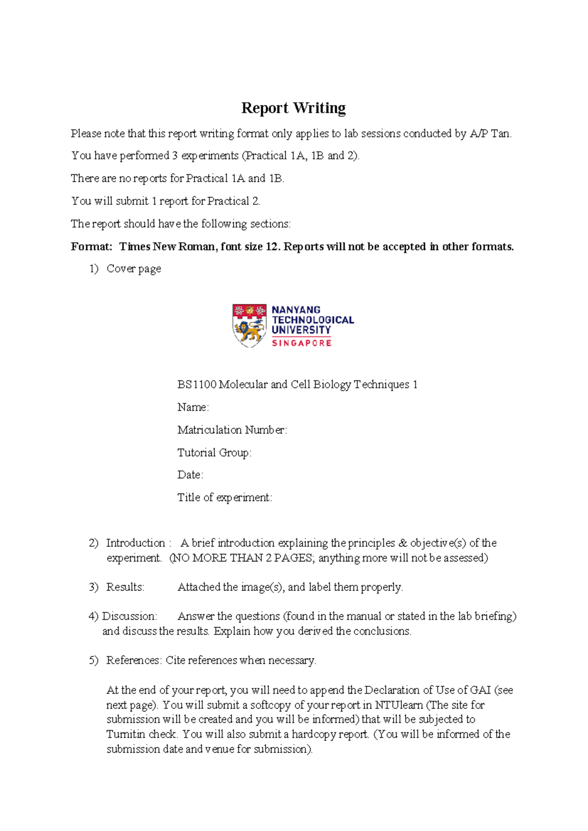 Report Writing Format - Report Writing Please note that this report ...