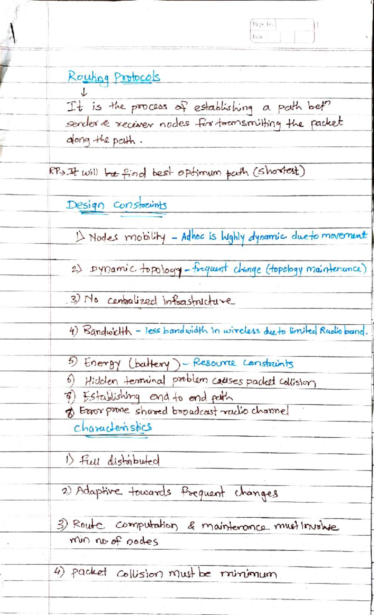 Ad Hoc Wireless Networks: Routing Protocols and Challenges (MC Unit 2) - Studocu