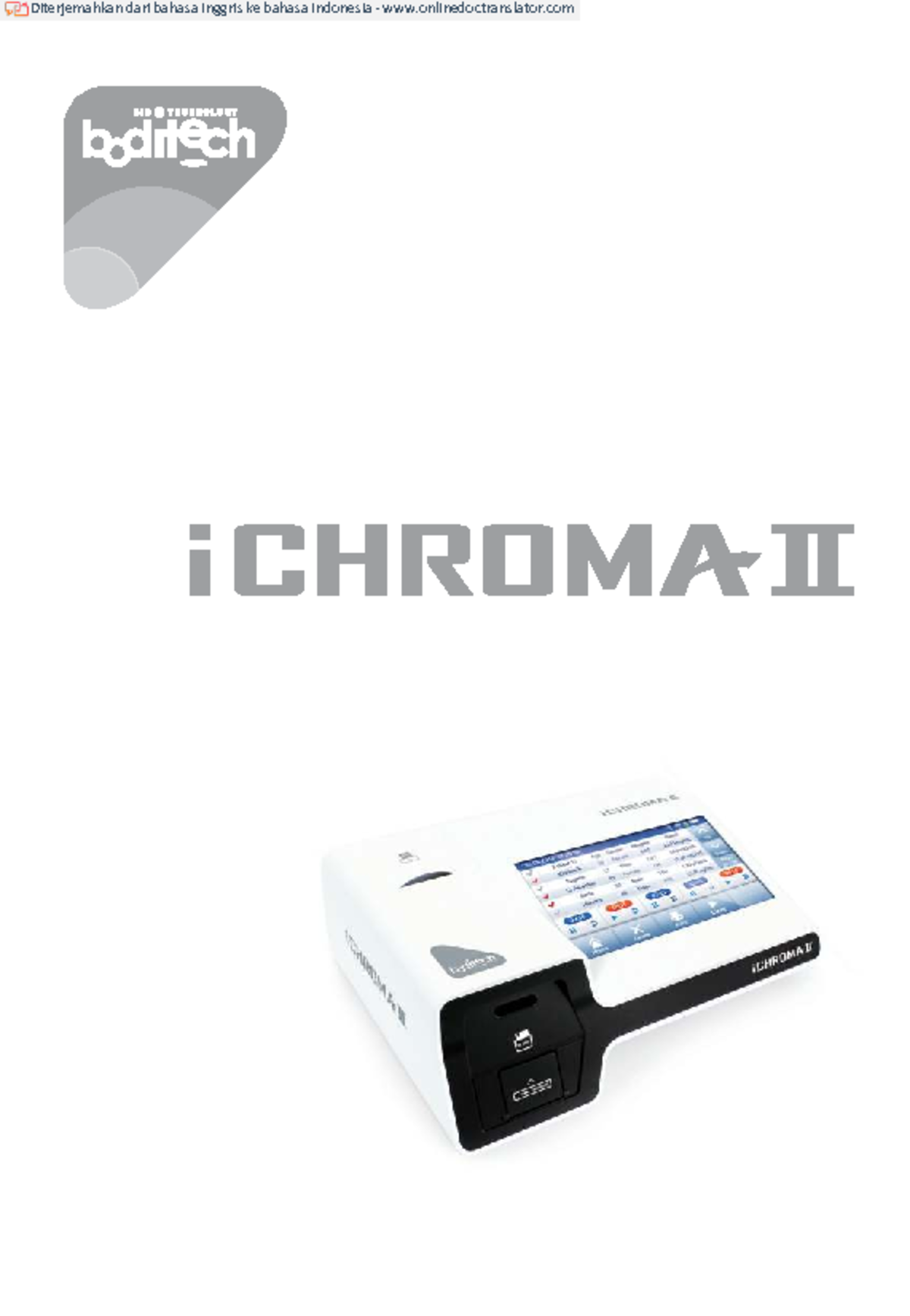 I Chroma II User Guide (Rev.08) - Boditech Med Inc. - Studocu
