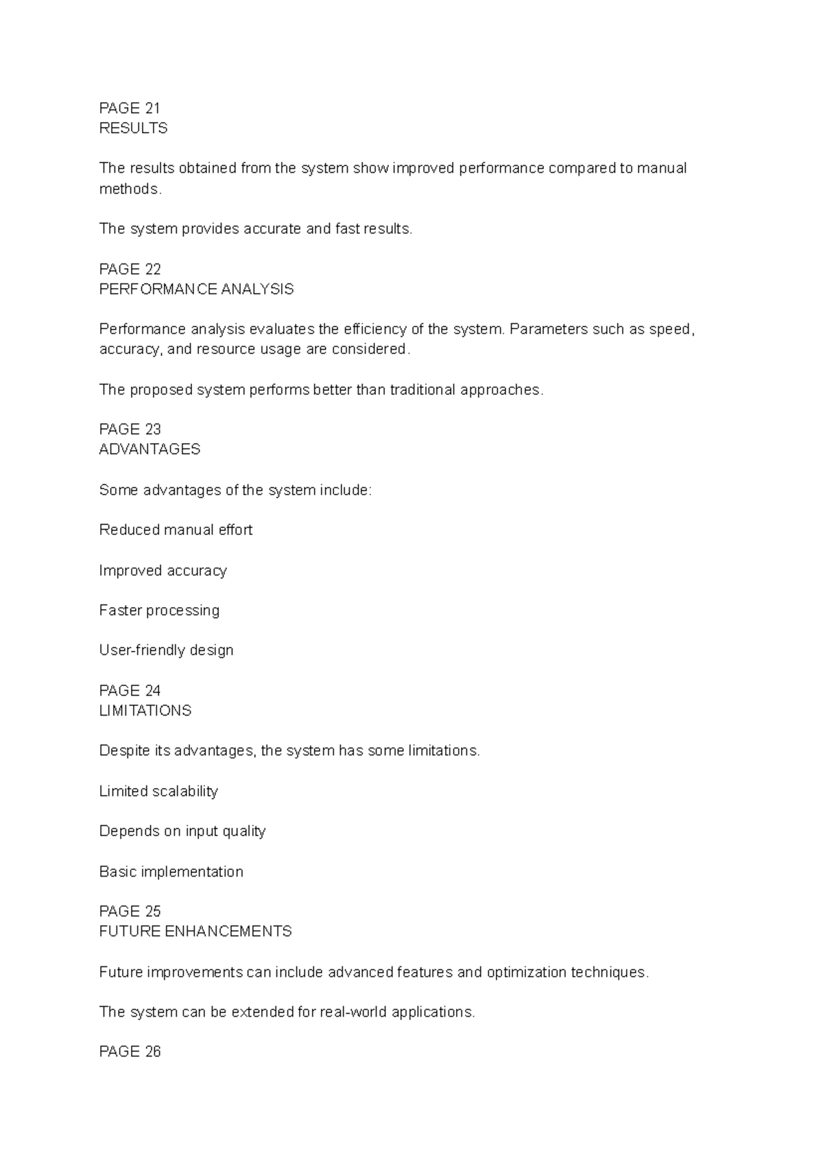 System Design Report: Performance, Advantages, and Future Enhancements ...