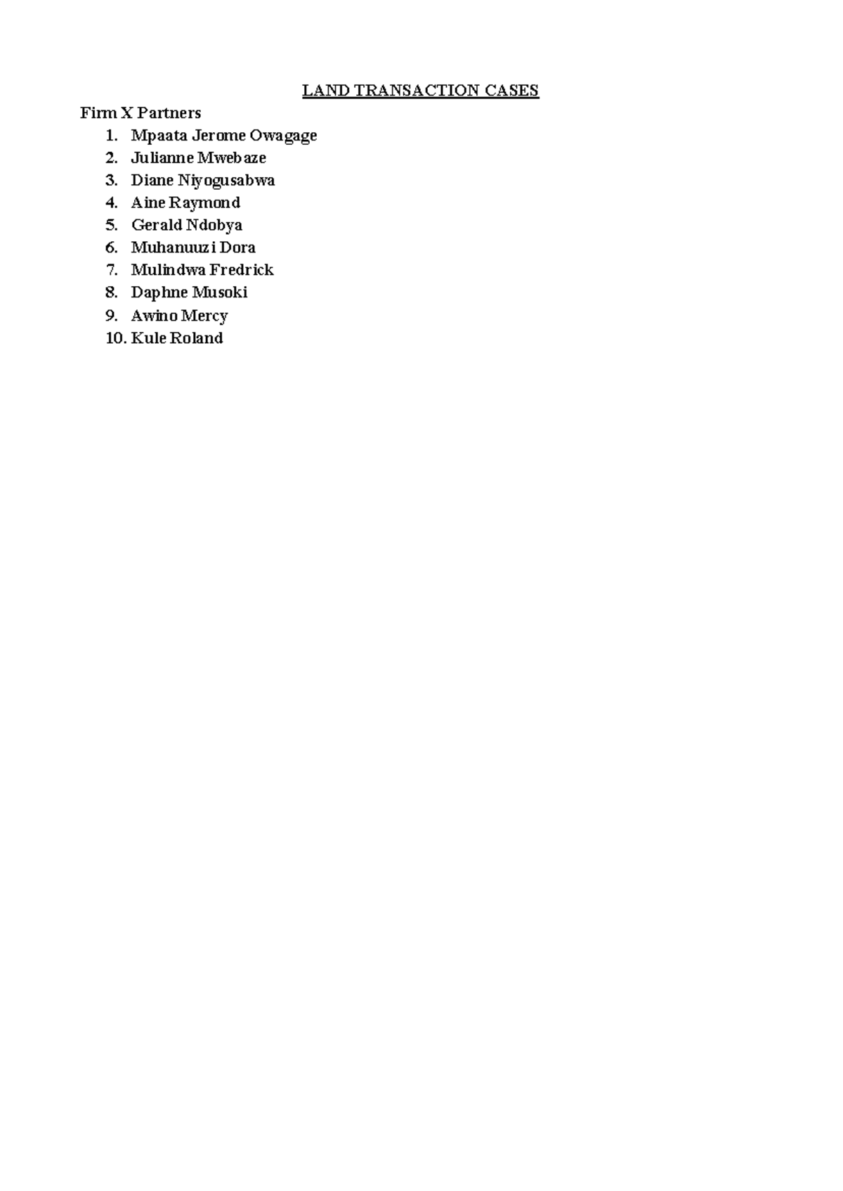 Land Transactions Case Compilation - Insights and Legal Principles ...
