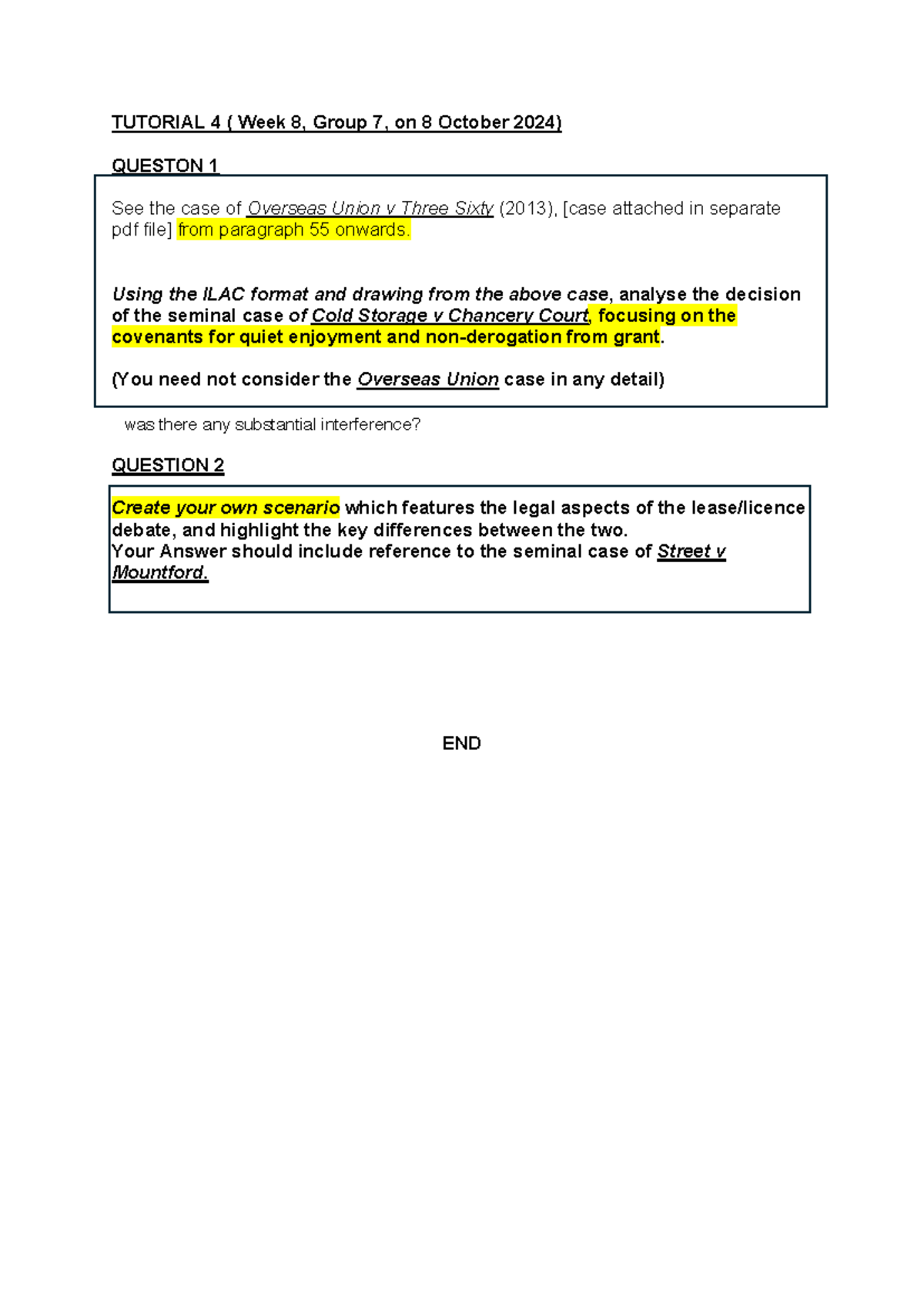 Tutorial 4 Questions - TUTORIAL 4 ( Week 8, Group 7, on 8 October 2024 ...