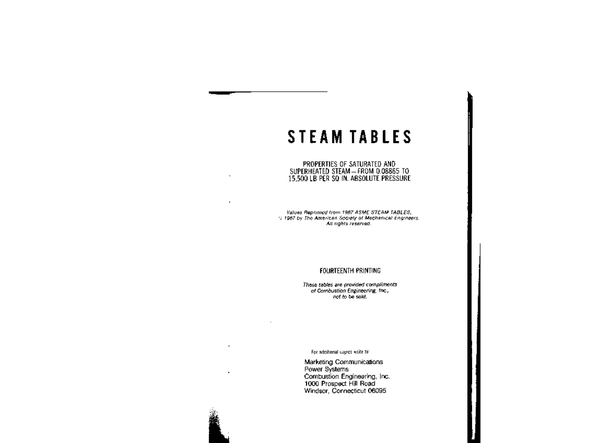 Steam Table: Properties of Saturated & Superheated Steam (ME 101) - Studocu