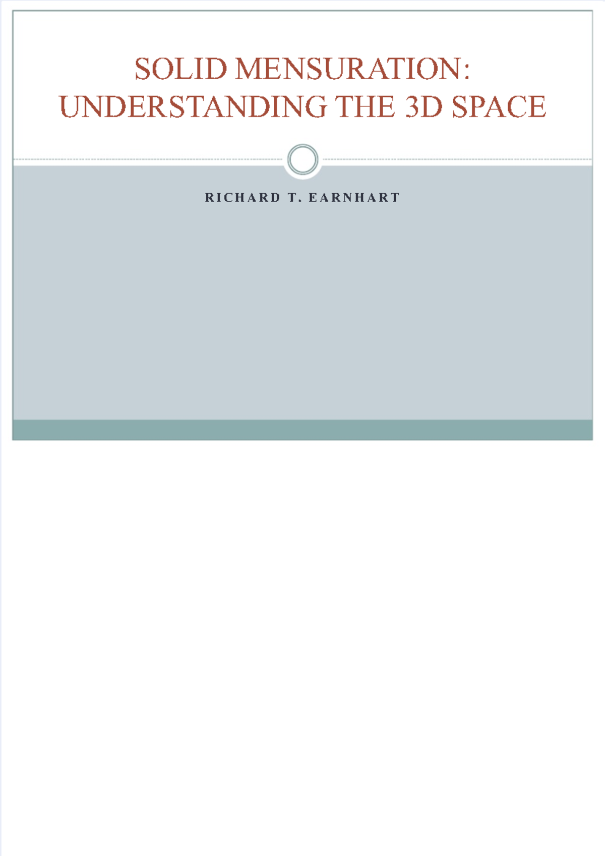 Solid Mensuration: 3D Space & Polygons - Practice Notes - Studocu