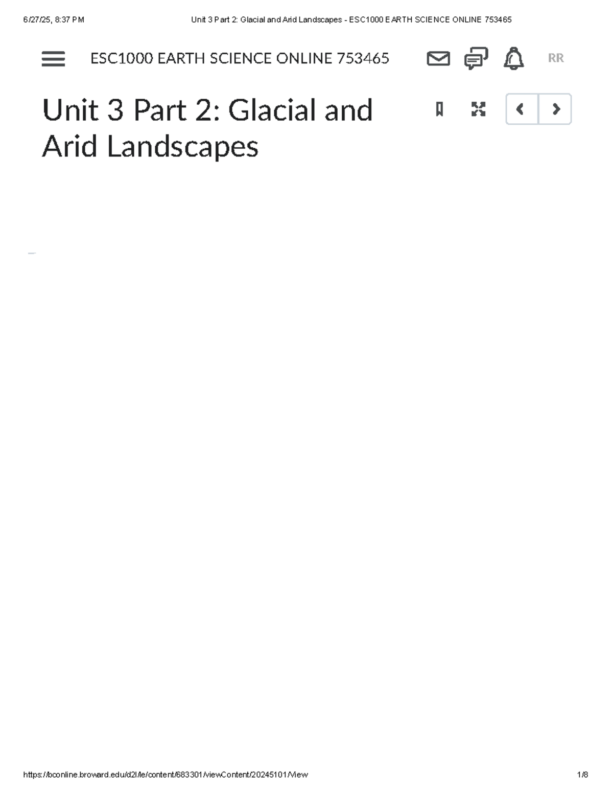 Unit 3 Part 2: Glacial and Arid Landscapes - ESC1000 Earth Science ...