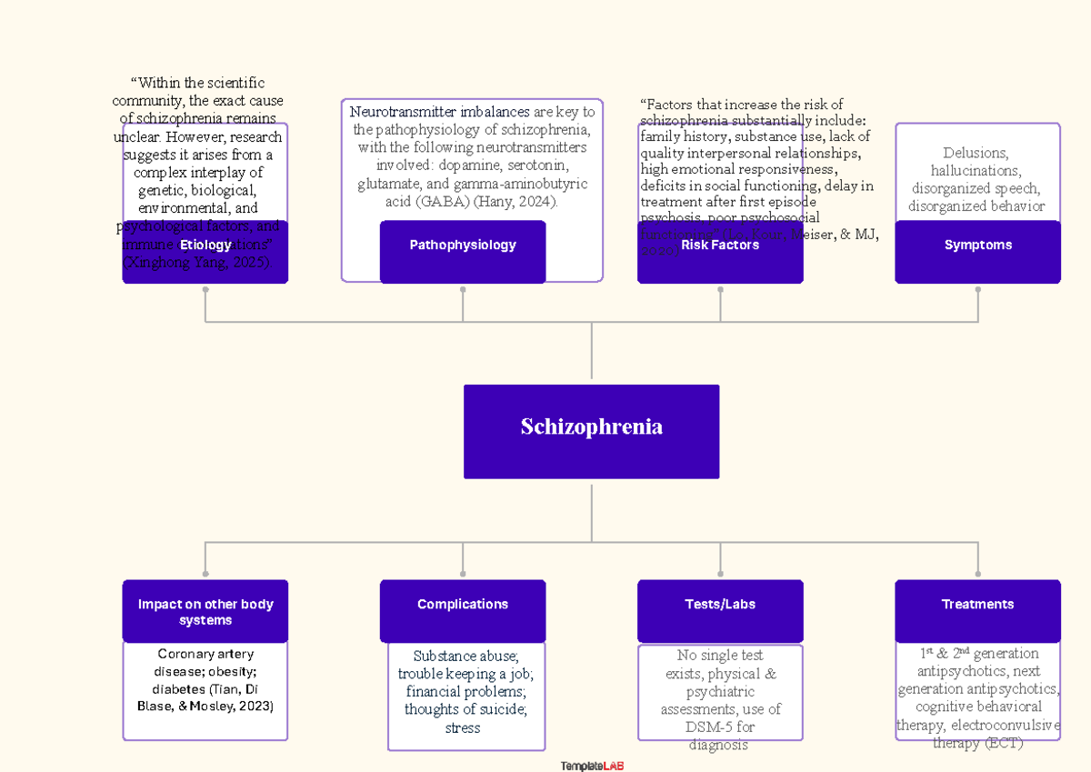 Mind Map: Schizophrenia Overview and Key Factors - Studocu