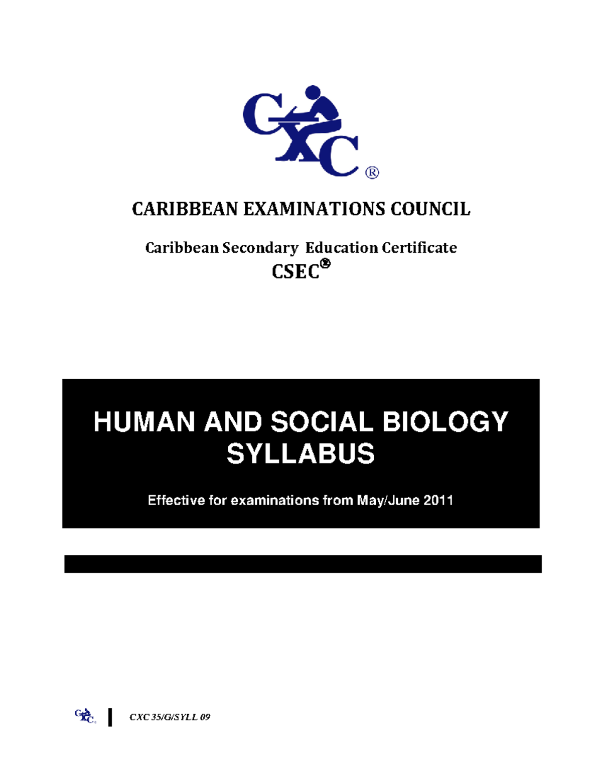 CSEC Human and Social Biology Syllabus Overview and Key Concepts - Studocu