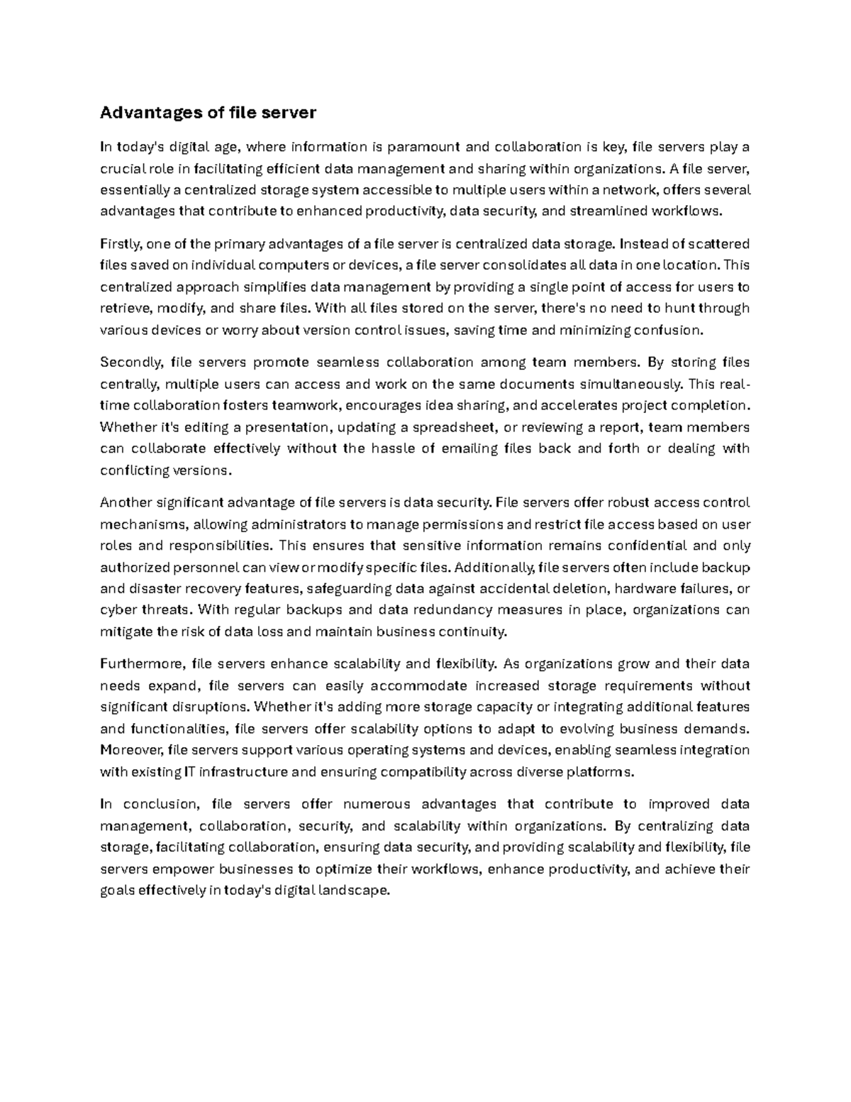 The Benefits of File Servers: Enhancing Data Management & Collaboration ...