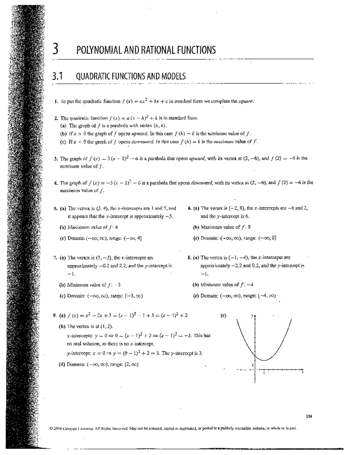 AP Precalculus 1.2 - Quadratic Functions and Models Solutions - Studocu