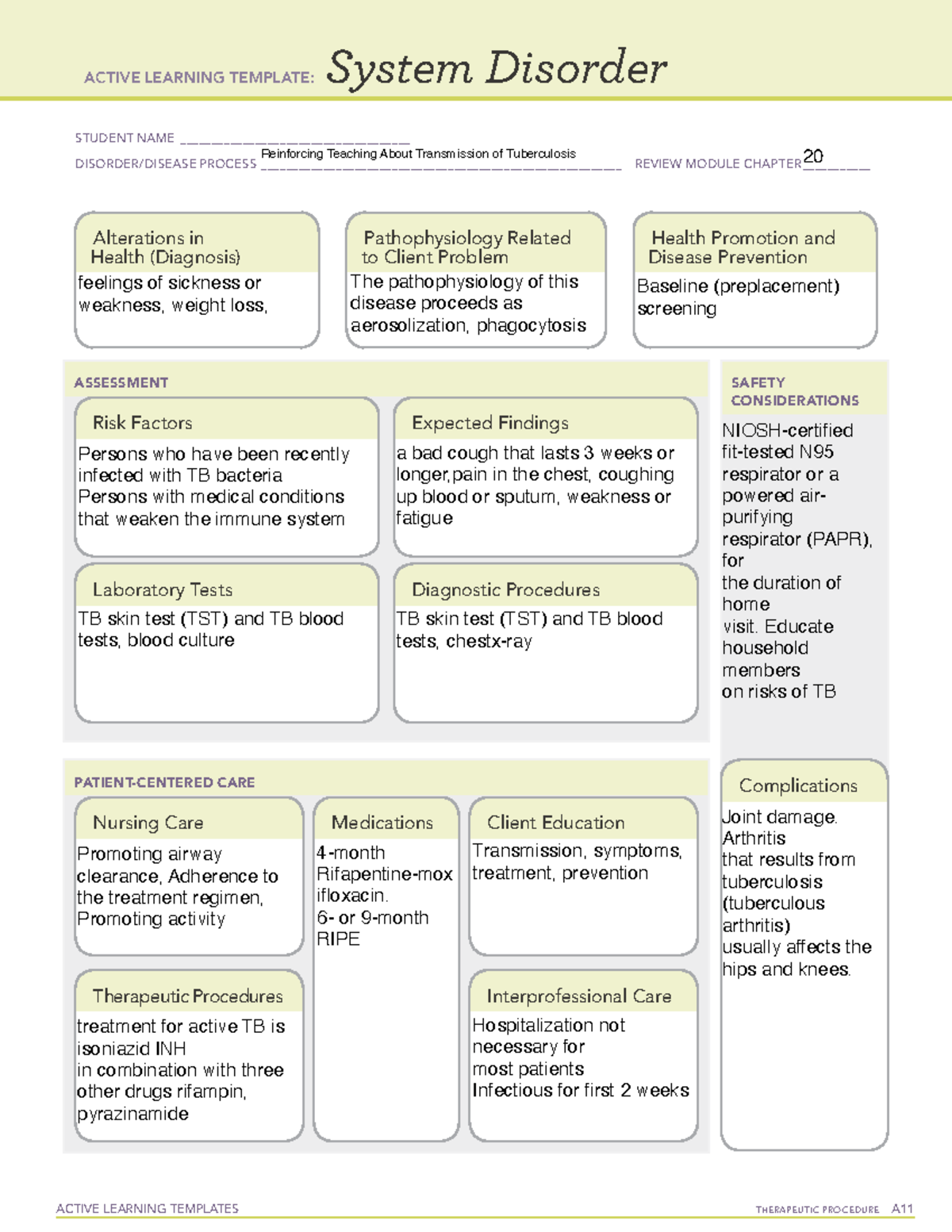 Teaching Reinforcement on TB Transmission: Active Learning Template ...