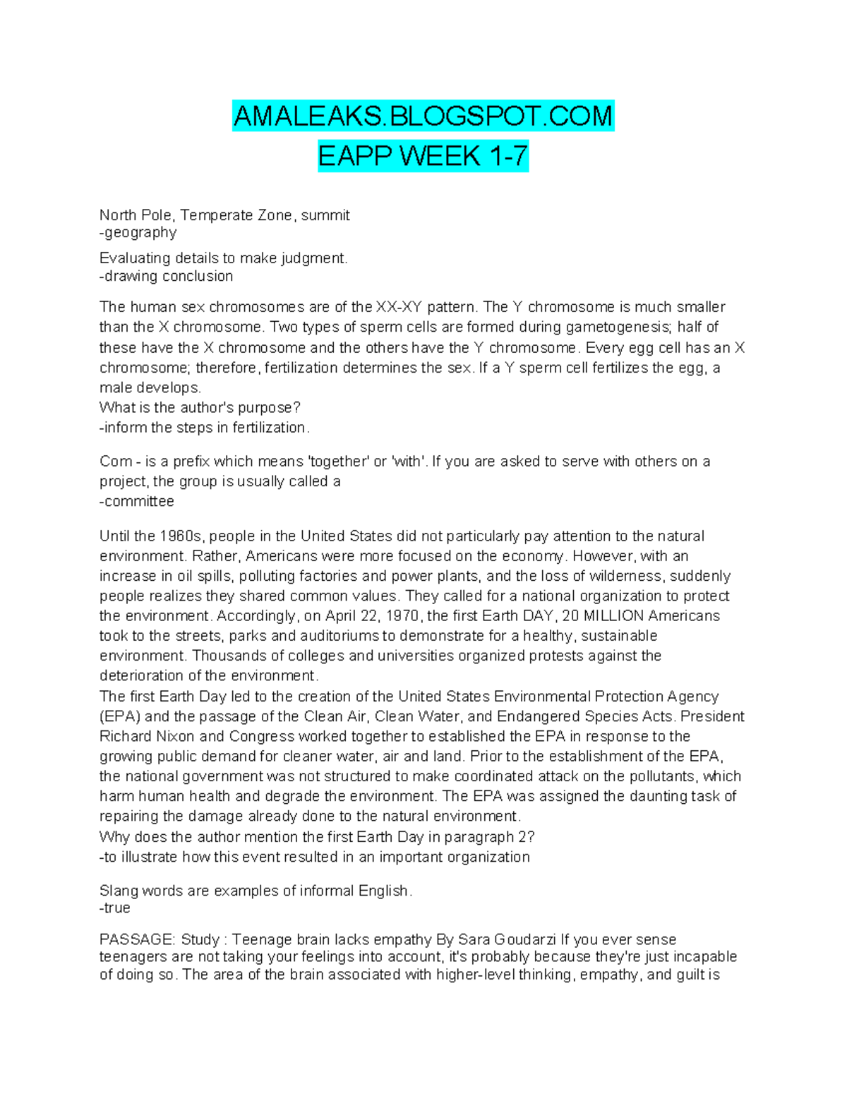 [ Amaleaks. Blogspot.COM] EAPP-111 Week 1-7 - AMALEAKS.BLOGSPOT EAPP WEEK 1- North Pole ...