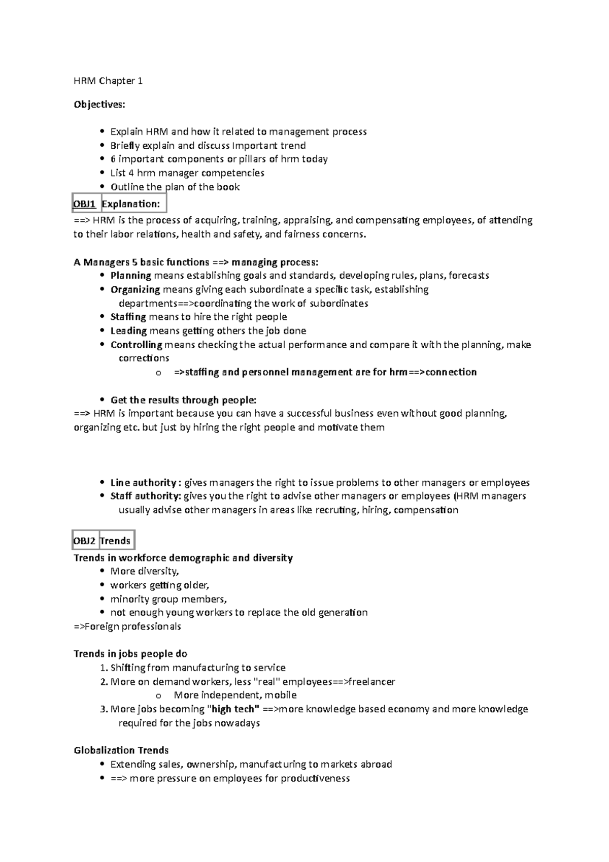 HRM Summary: Key Concepts and Trends in Human Resource Management ...