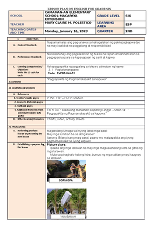 Lesson PLAN Filipino 6 Pagbabalangkas - CAMAMAN-AN ELEMENTARY SCHOOL ...