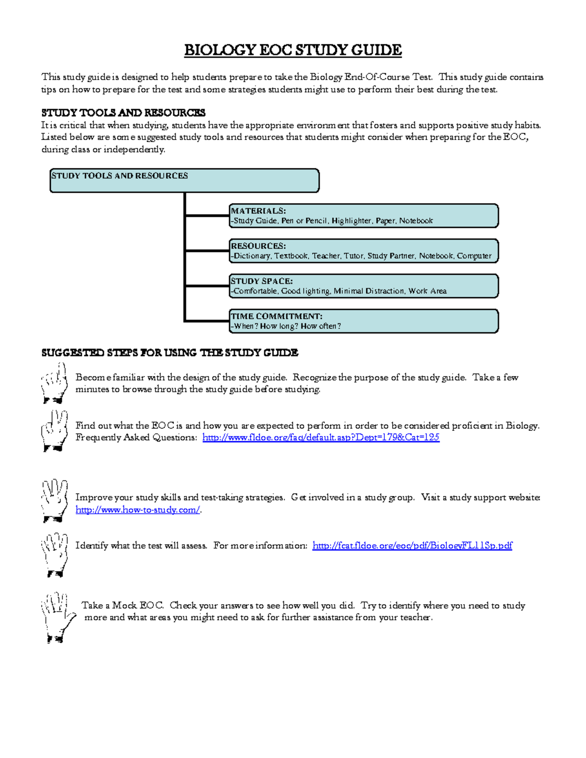 Biology eoc study guide revised - BIOLOGY EOC STUDY GUIDE This study ...