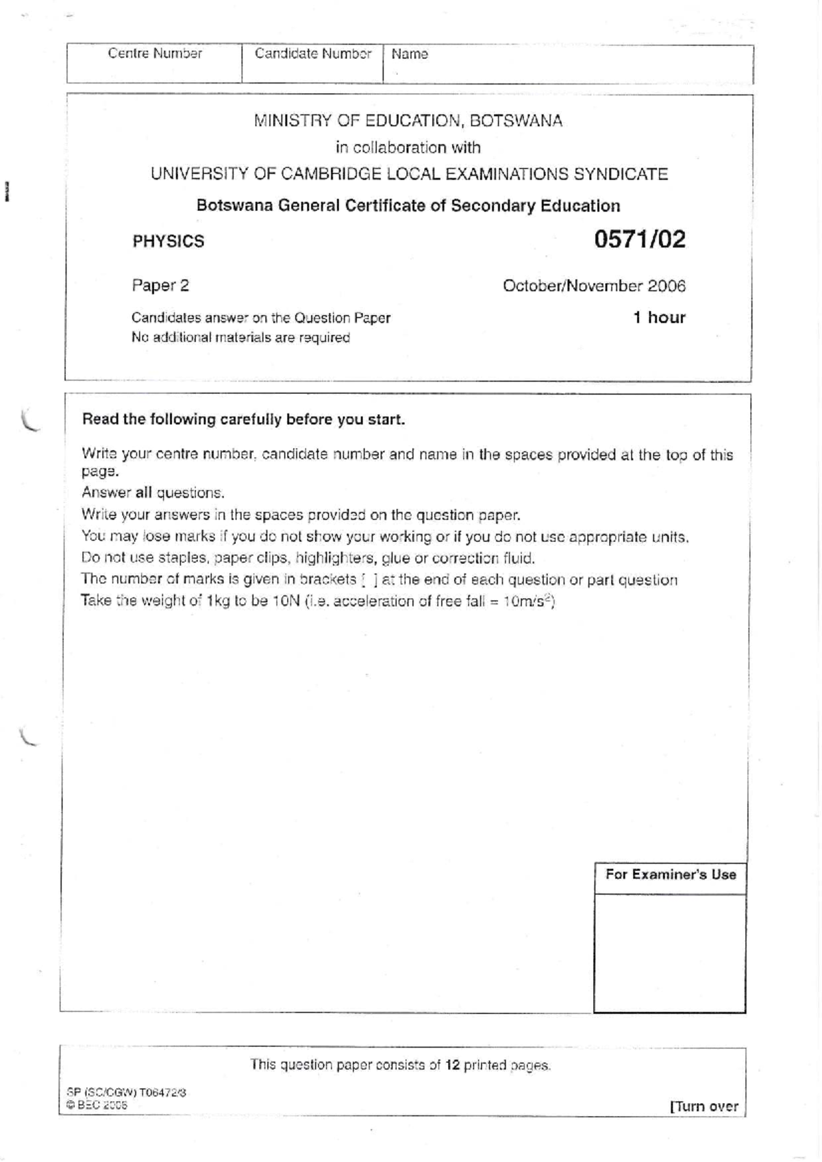 0571/06/2 - Physics Paper 2 Revision Notes - Studocu