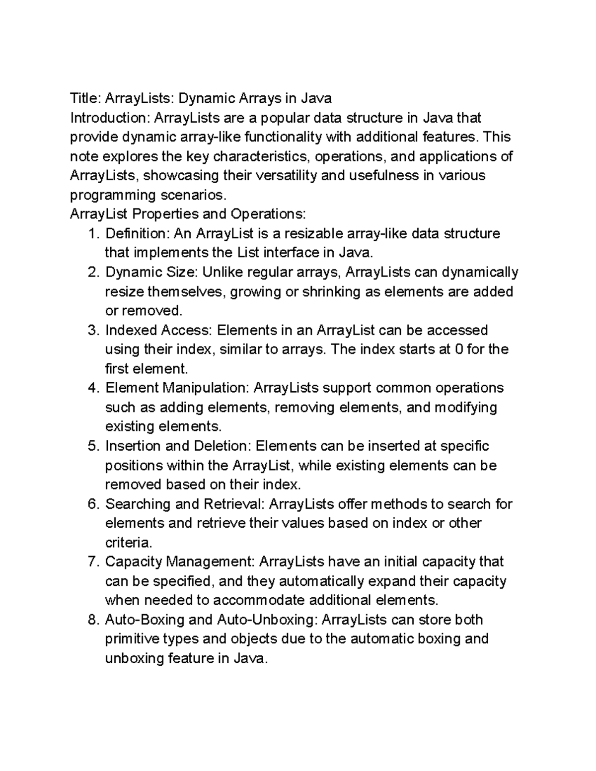 Array Lists - Title: ArrayLists: Dynamic Arrays in Java Introduction ...