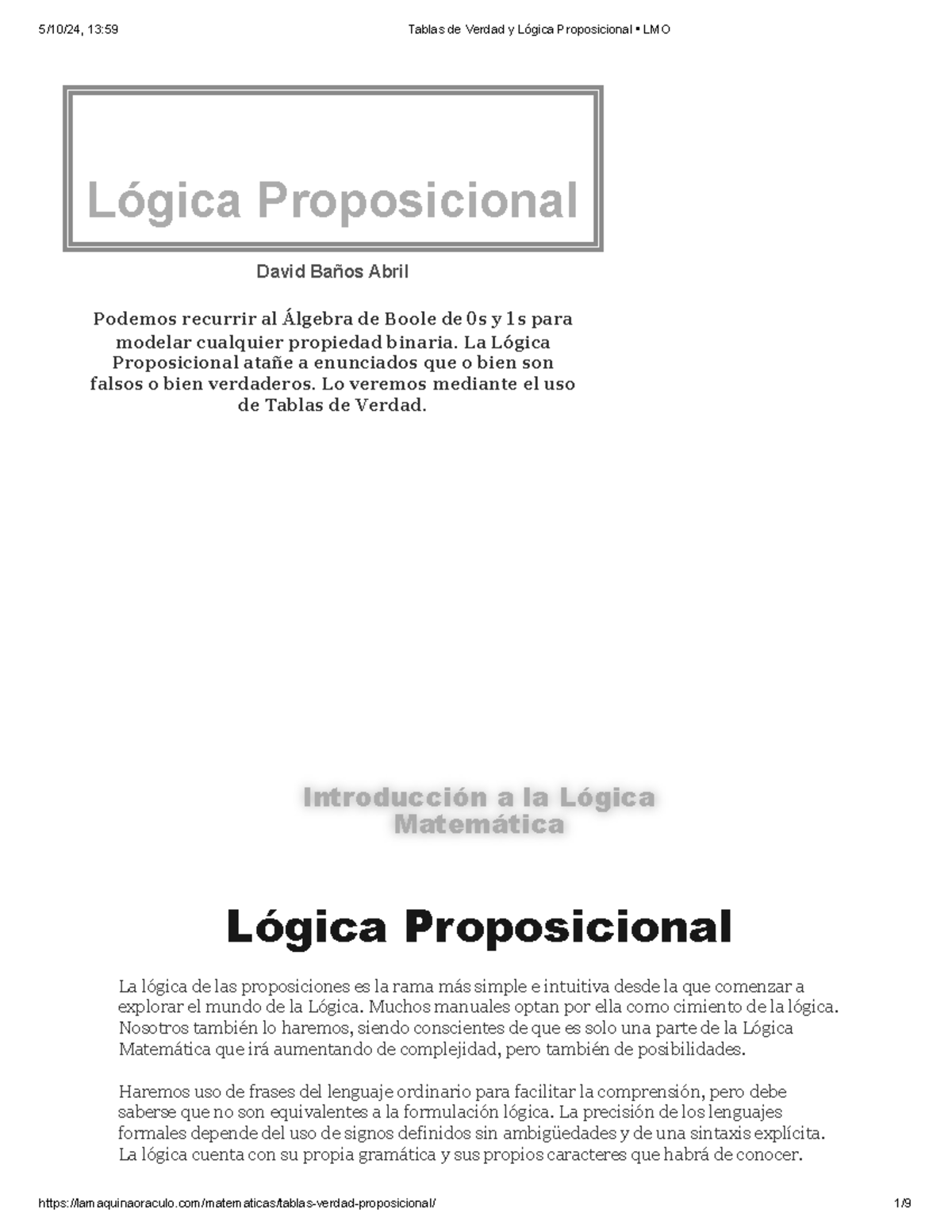 Tablas de Verdad y Lógica Proposicional • LMO - Conceptos y Ejemplos ...