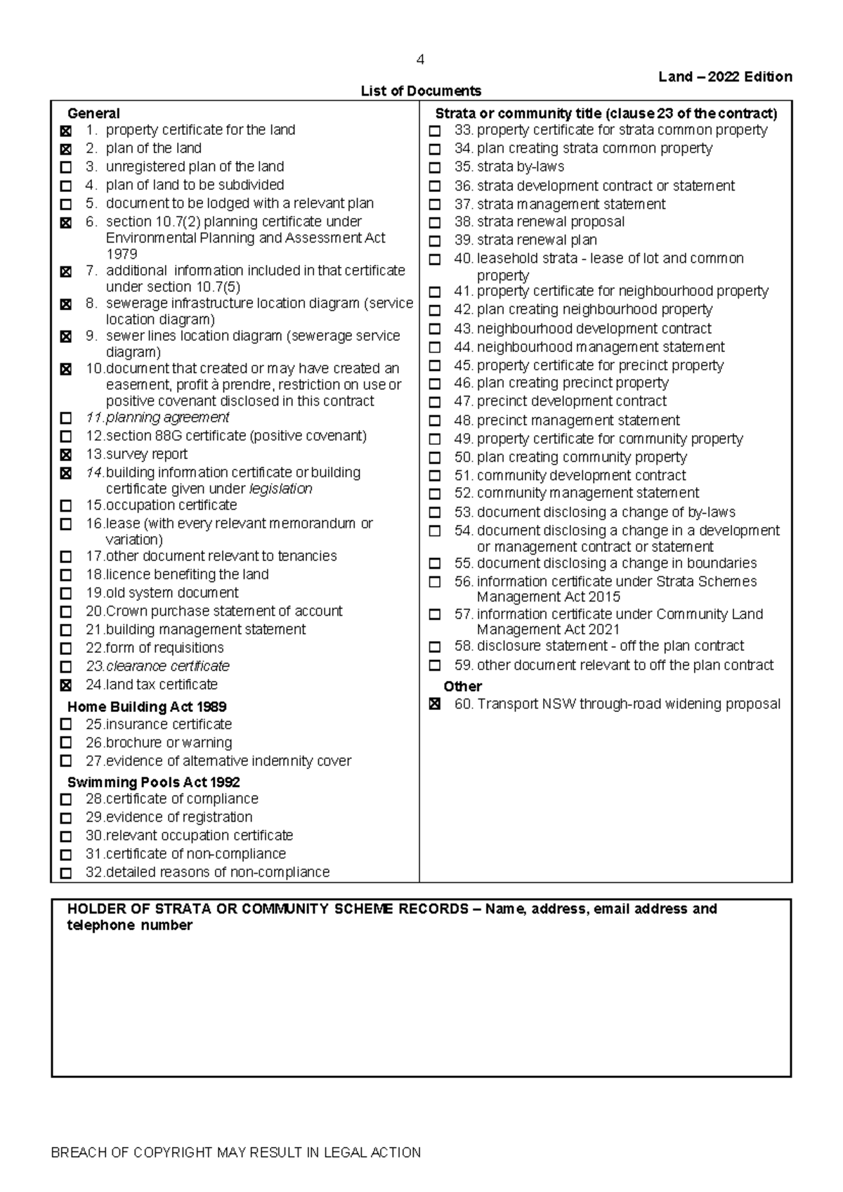 PROP - T1.A1 - Checklist of Required Land Documents - Studocu