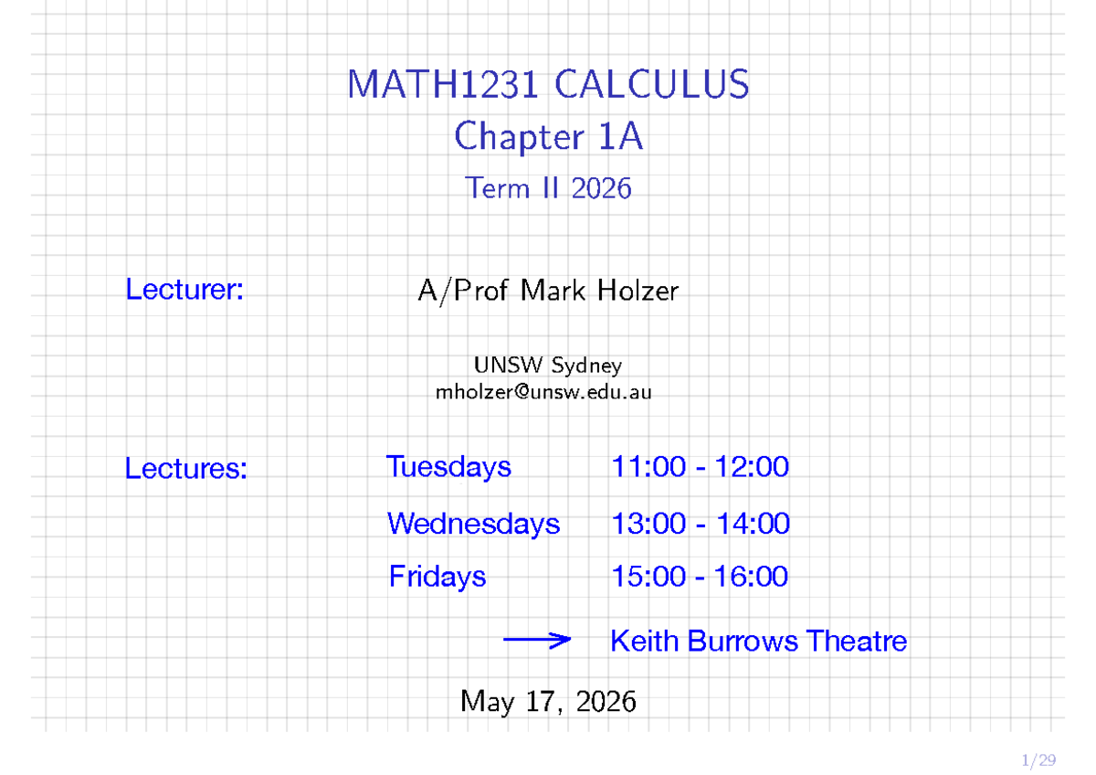 MATH1231 CALCULUS Chapter 1A Notes - Functions of Several Variables ...