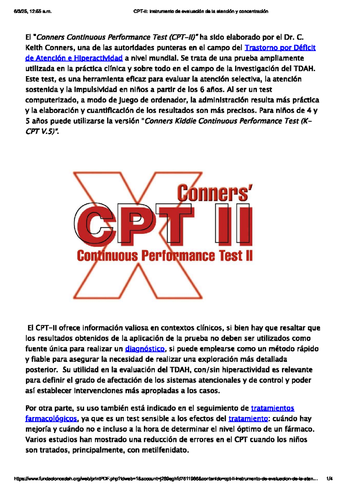 Evaluación del TDAH: Continuous Performance Test (CPT) y su Utilidad ...