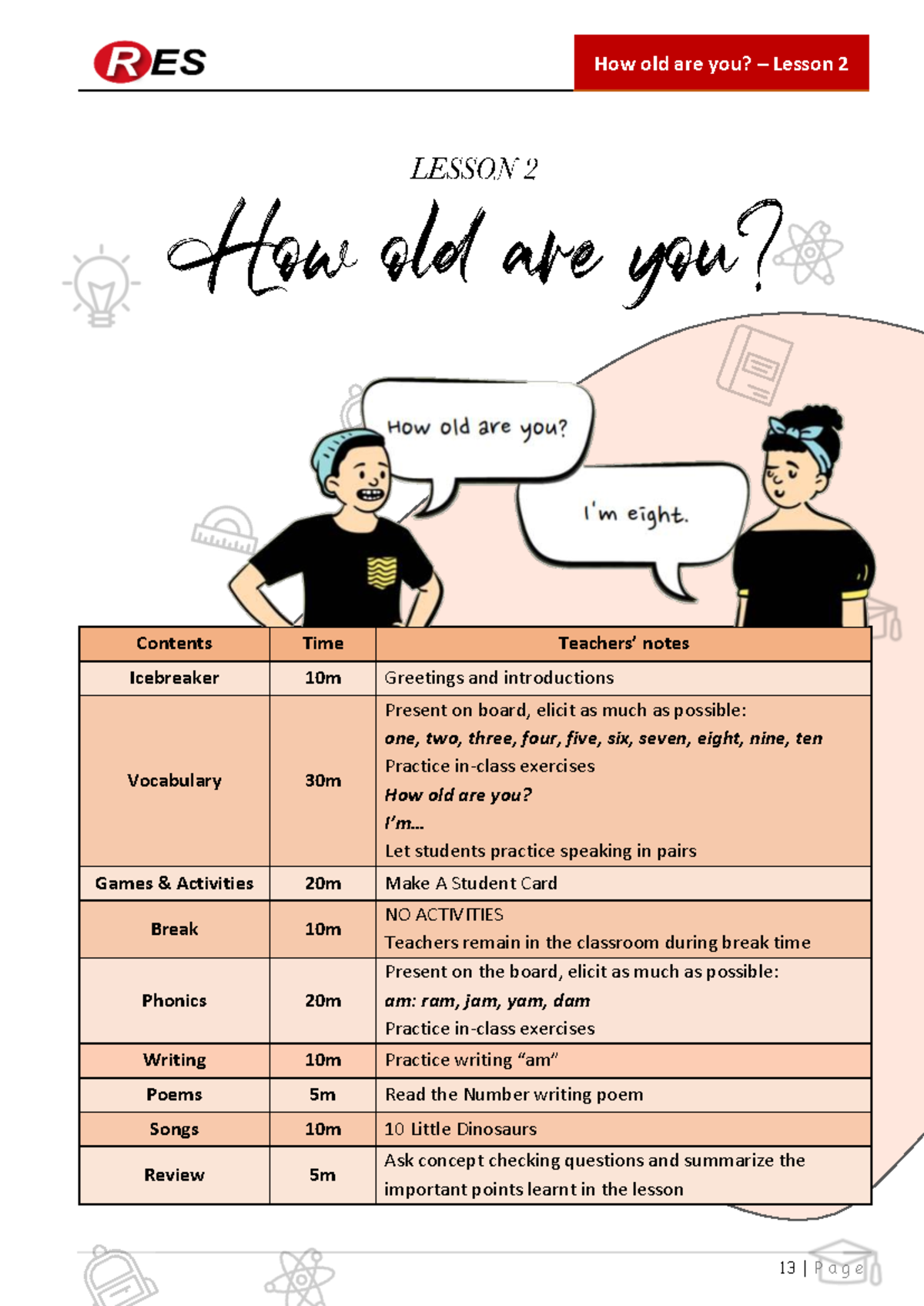 How Old Are You? Lesson 2 - Engaging Activities & Vocabulary - Studocu
