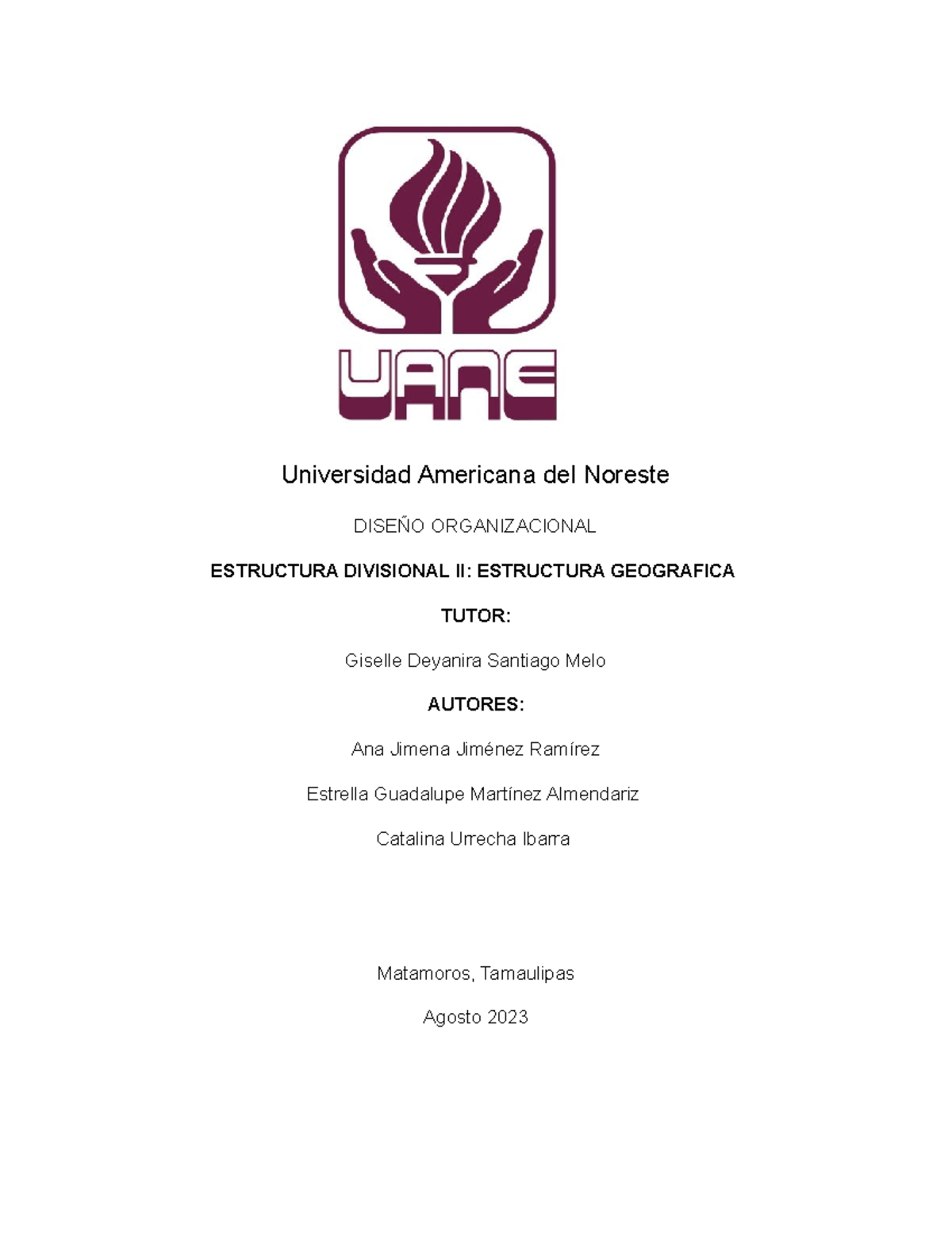 Estructura Divisional Geografica - Universidad Americana del Noreste ...