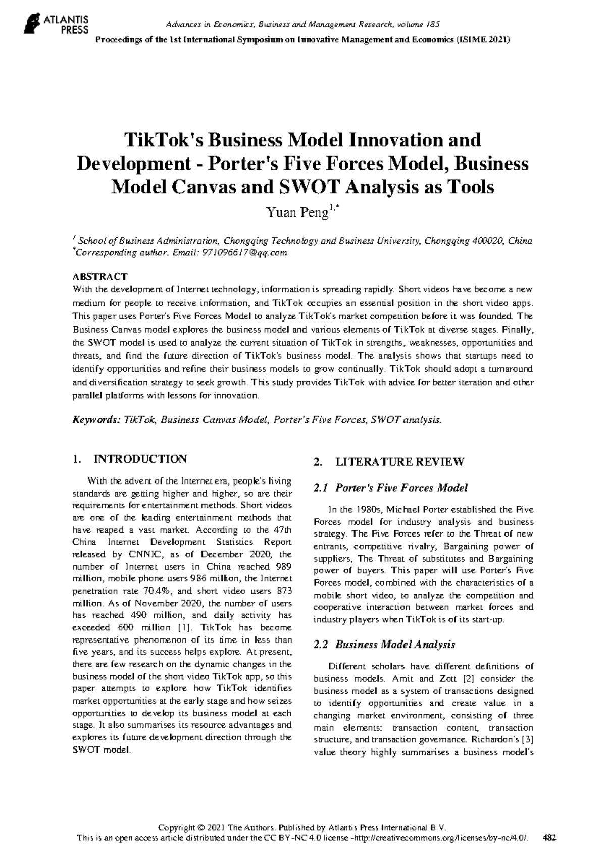 Tik Tok Business Model Innovation - Advances in Economics, Business and ...