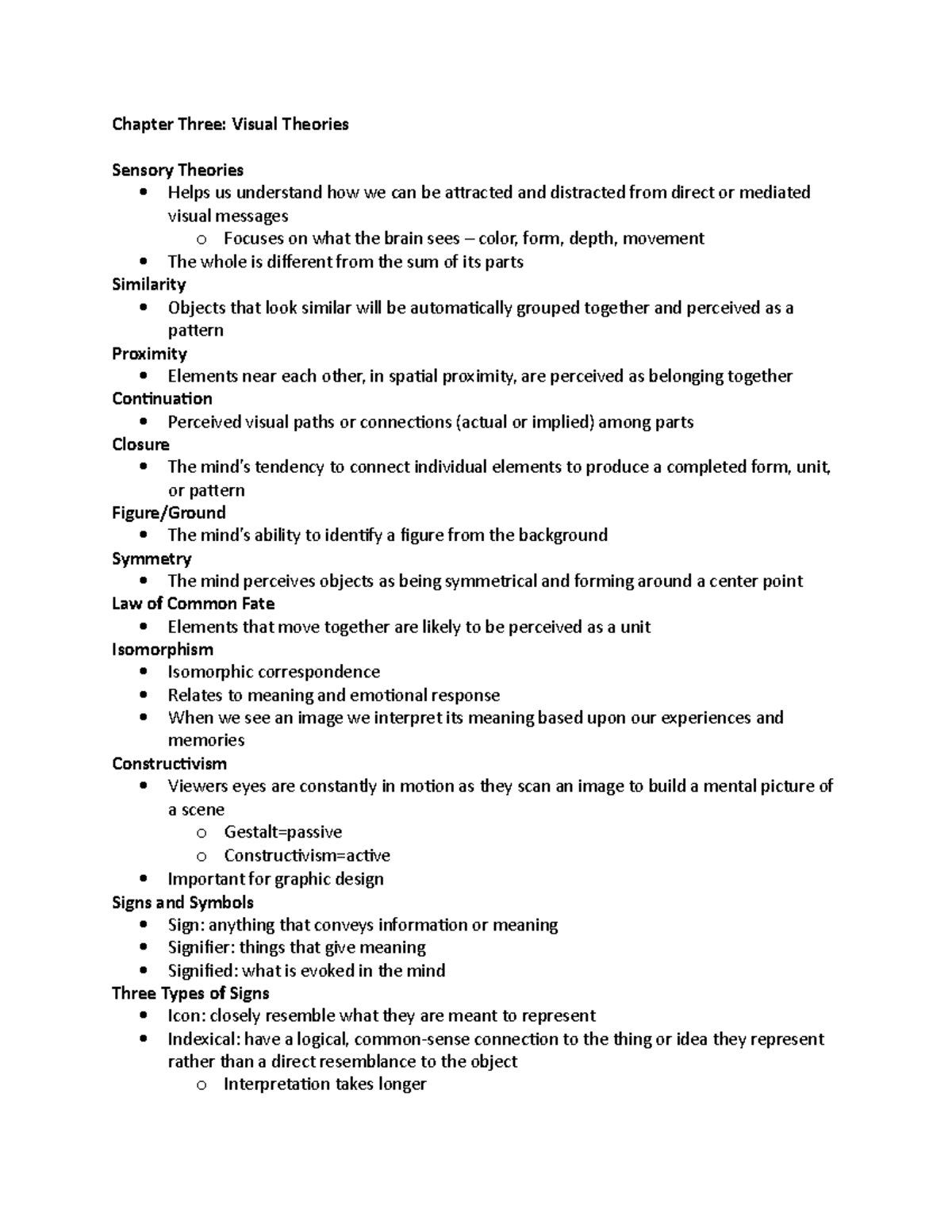 Chapter Three Visual Theories - Studocu