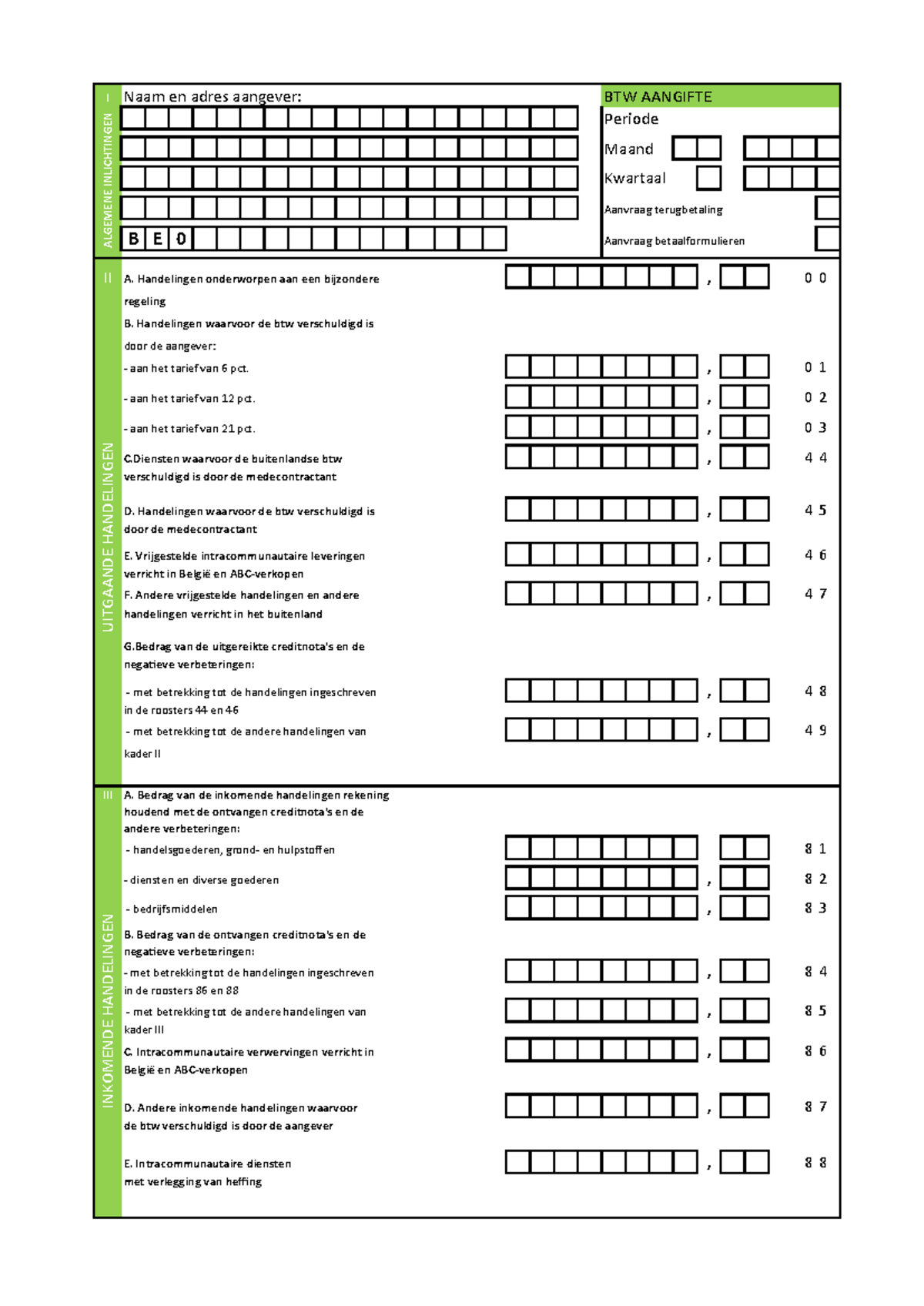 BTW Aangifte in Excel - Origineel Document voor Periodes - Studocu