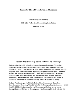 [Solved] Present examples of how a substance abuse counselor could ...