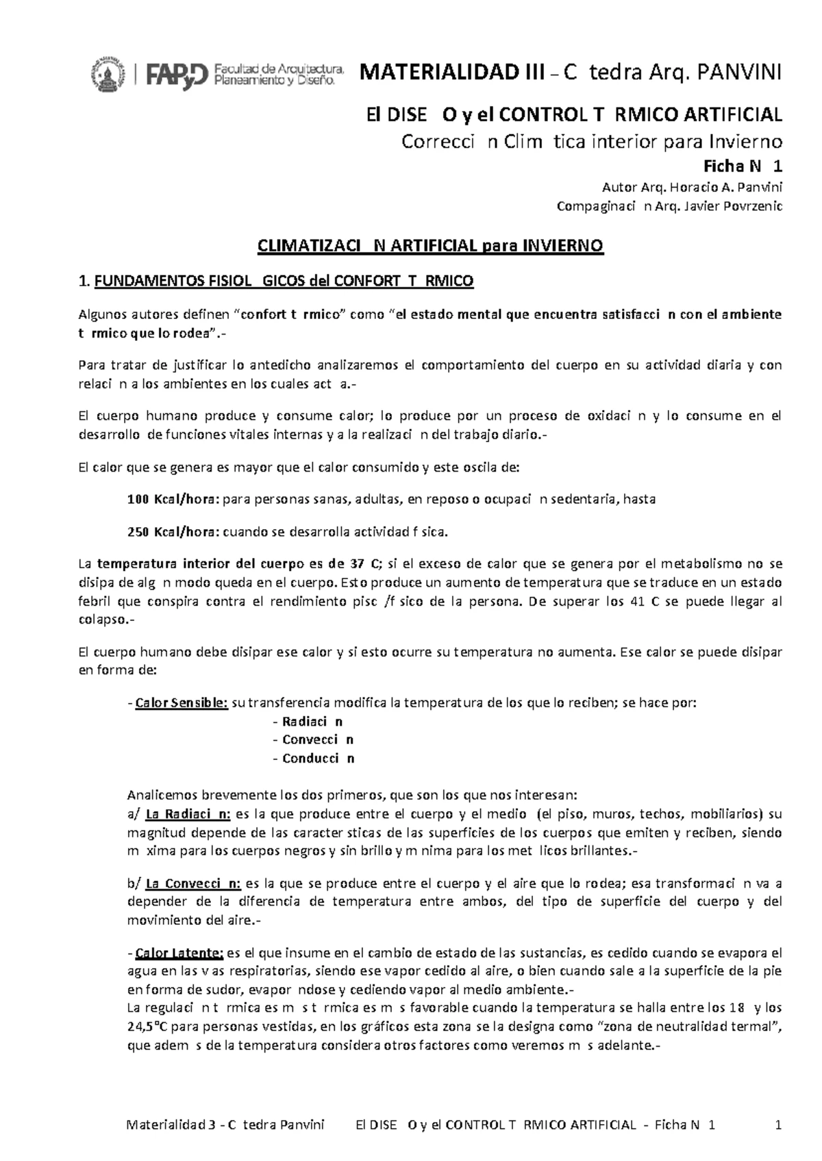 MATERIALIDAD 3 - Cátedra Panvini: Diseño y Control Térmico Artificial ...