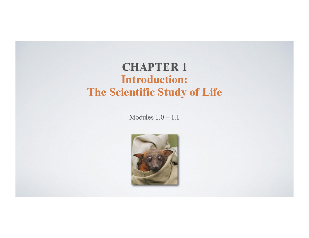 CHAPTER 1: Introduction to Life Science - Advanced Biology (Modules 1.0 ...