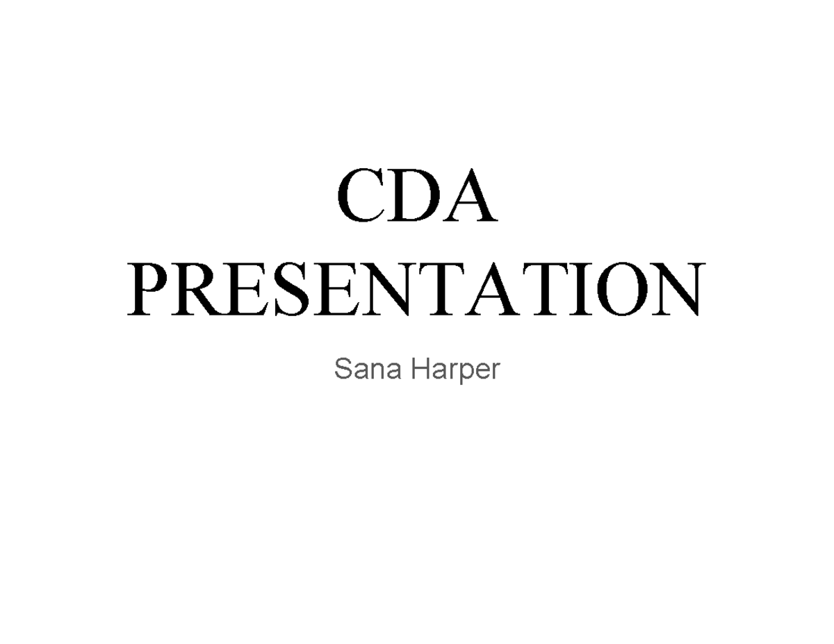 CDA Early Childhood Education Overview and Eligibility Criteria - Studocu