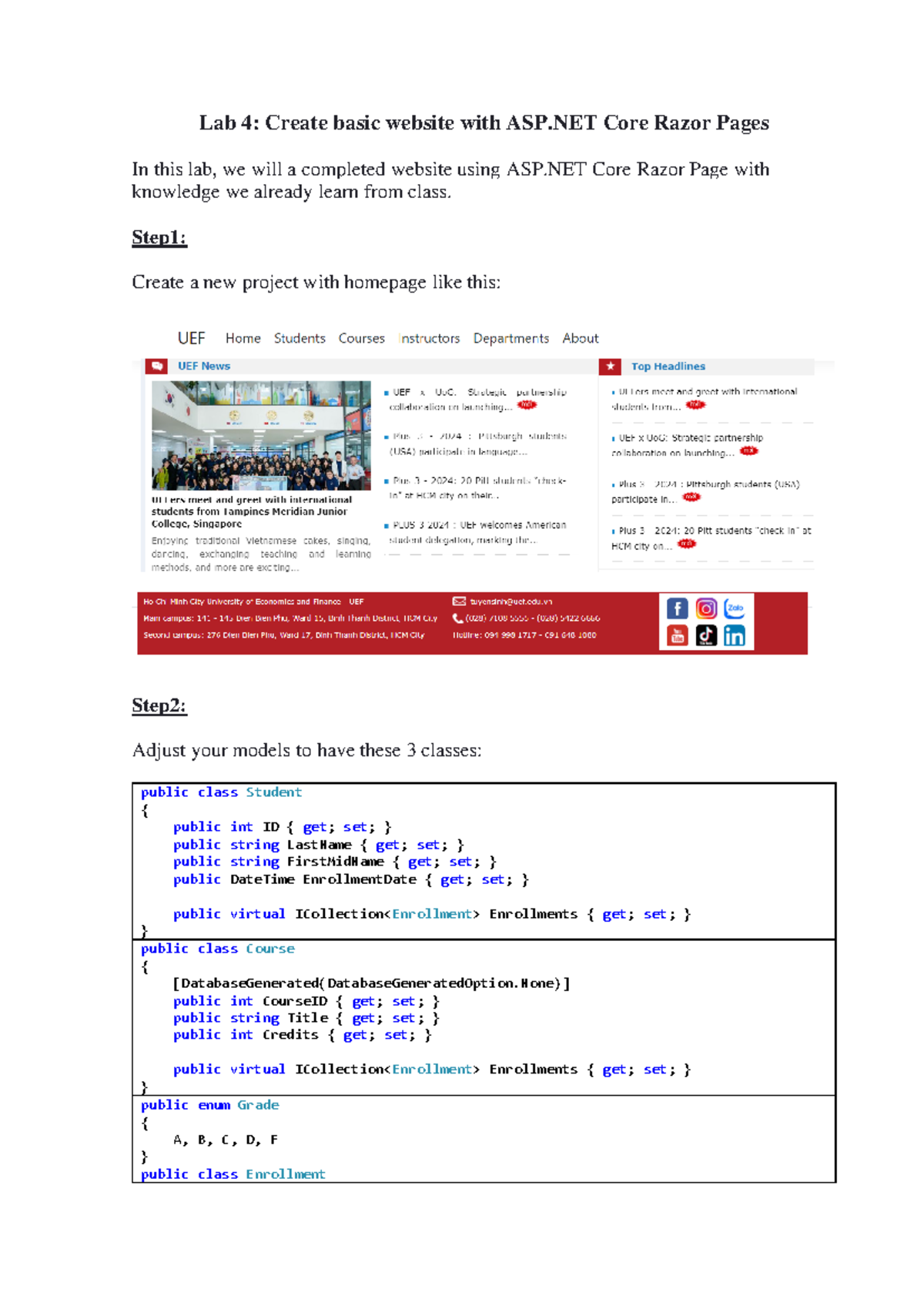 Lab 4 - Building a Basic Website with ASP.NET Core Razor Pages - Studocu