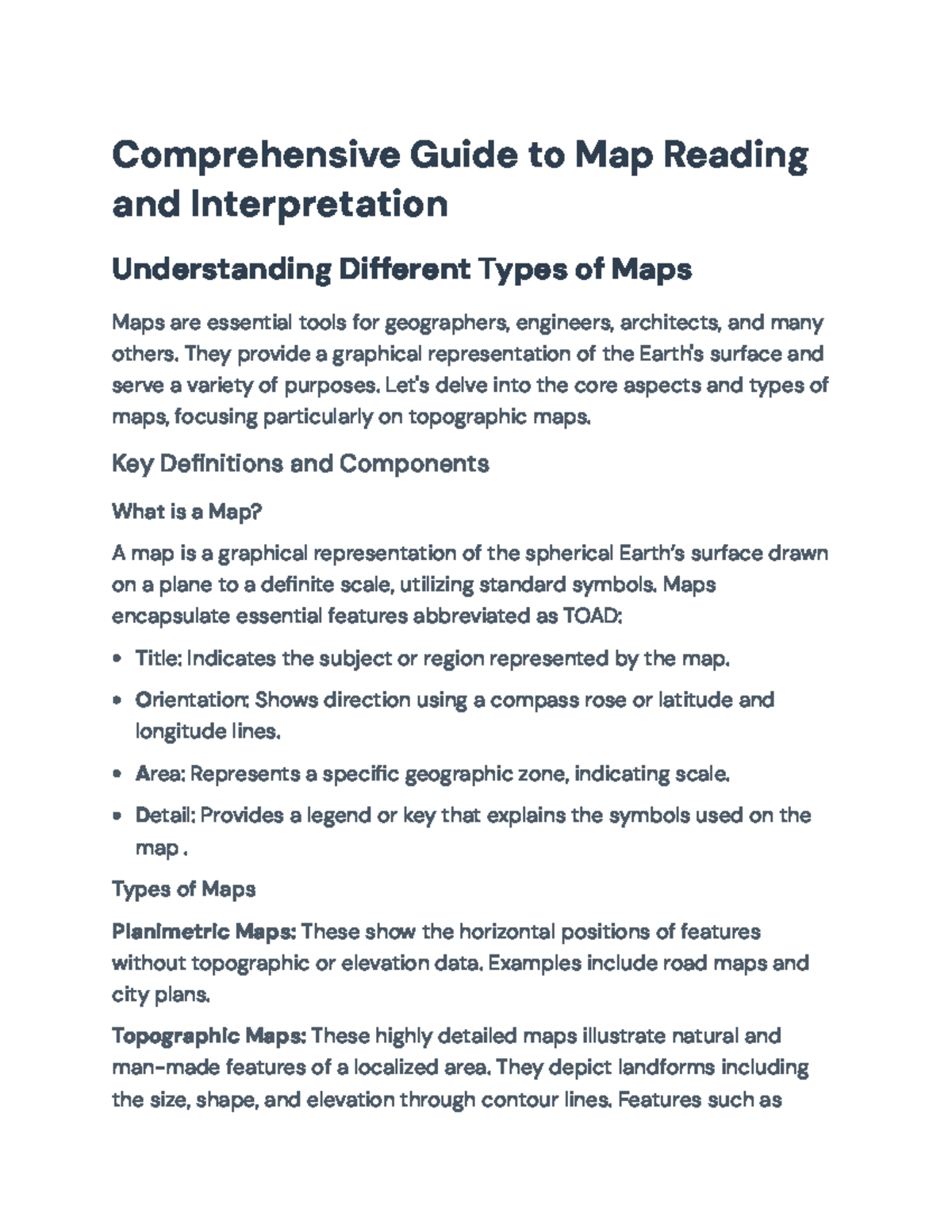 Comprehensive Guide to Map Reading and Topographic Map Analysis ...
