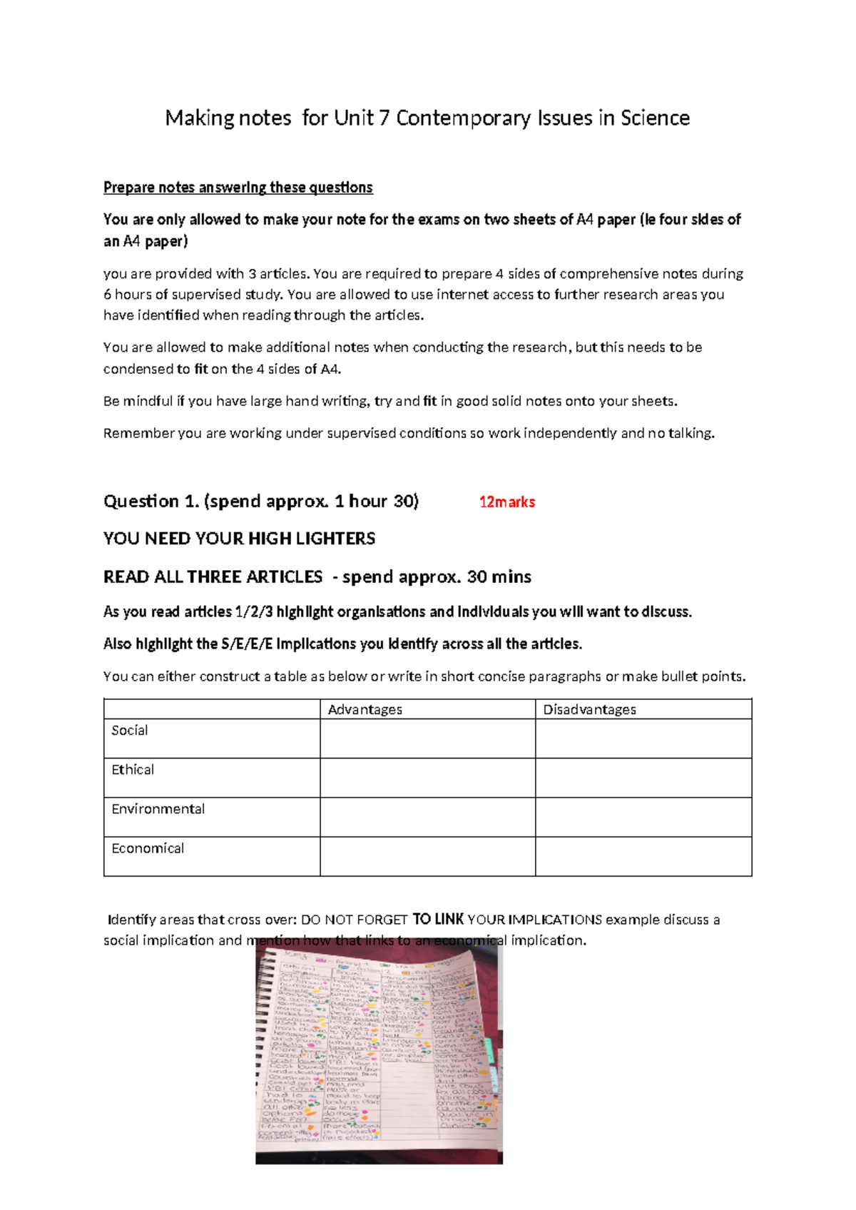Notes for Unit 7: Contemporary Issues in Science Overview - Studocu