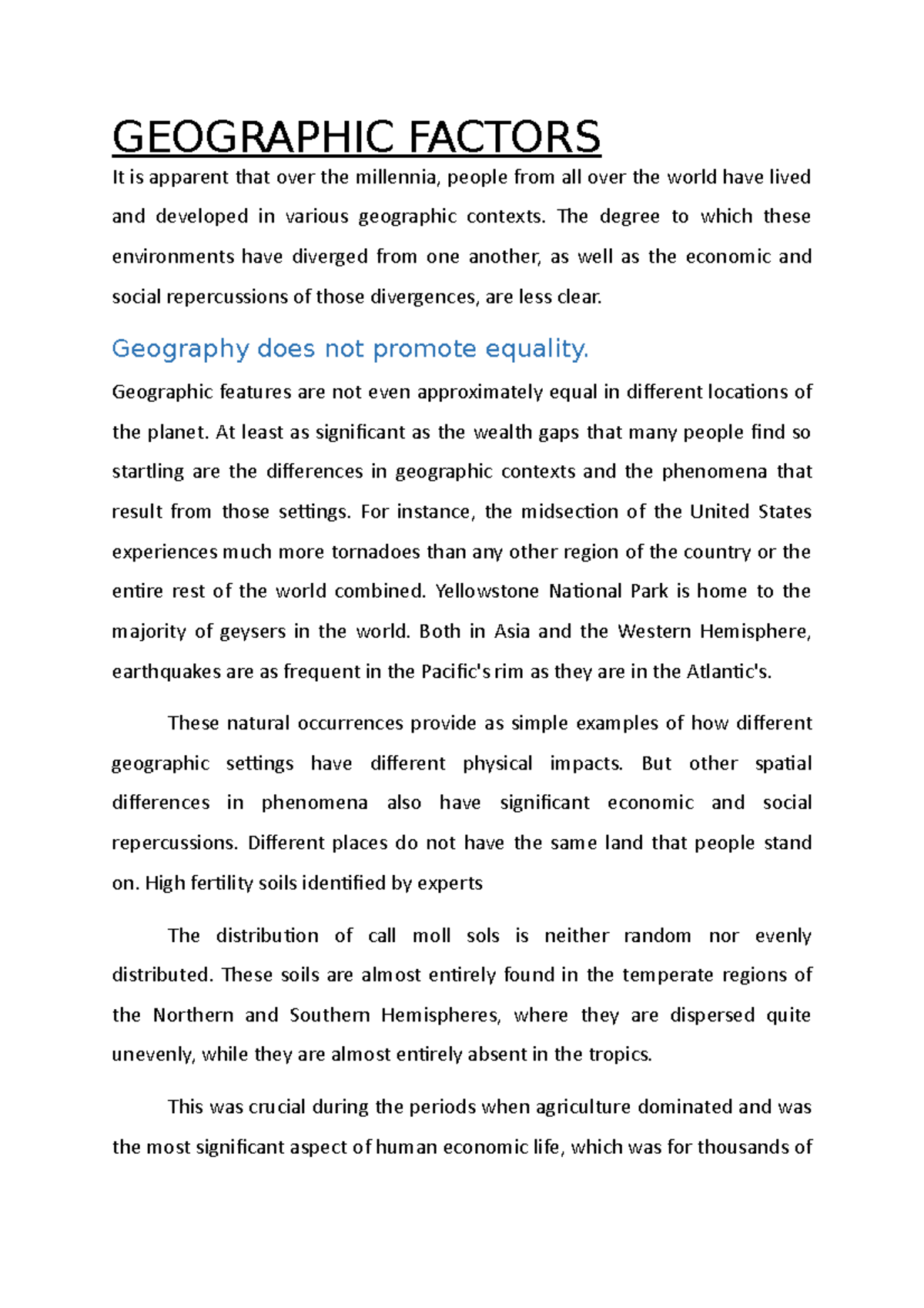 Understanding Geographic Factors and Their Cultural Impact - Studocu