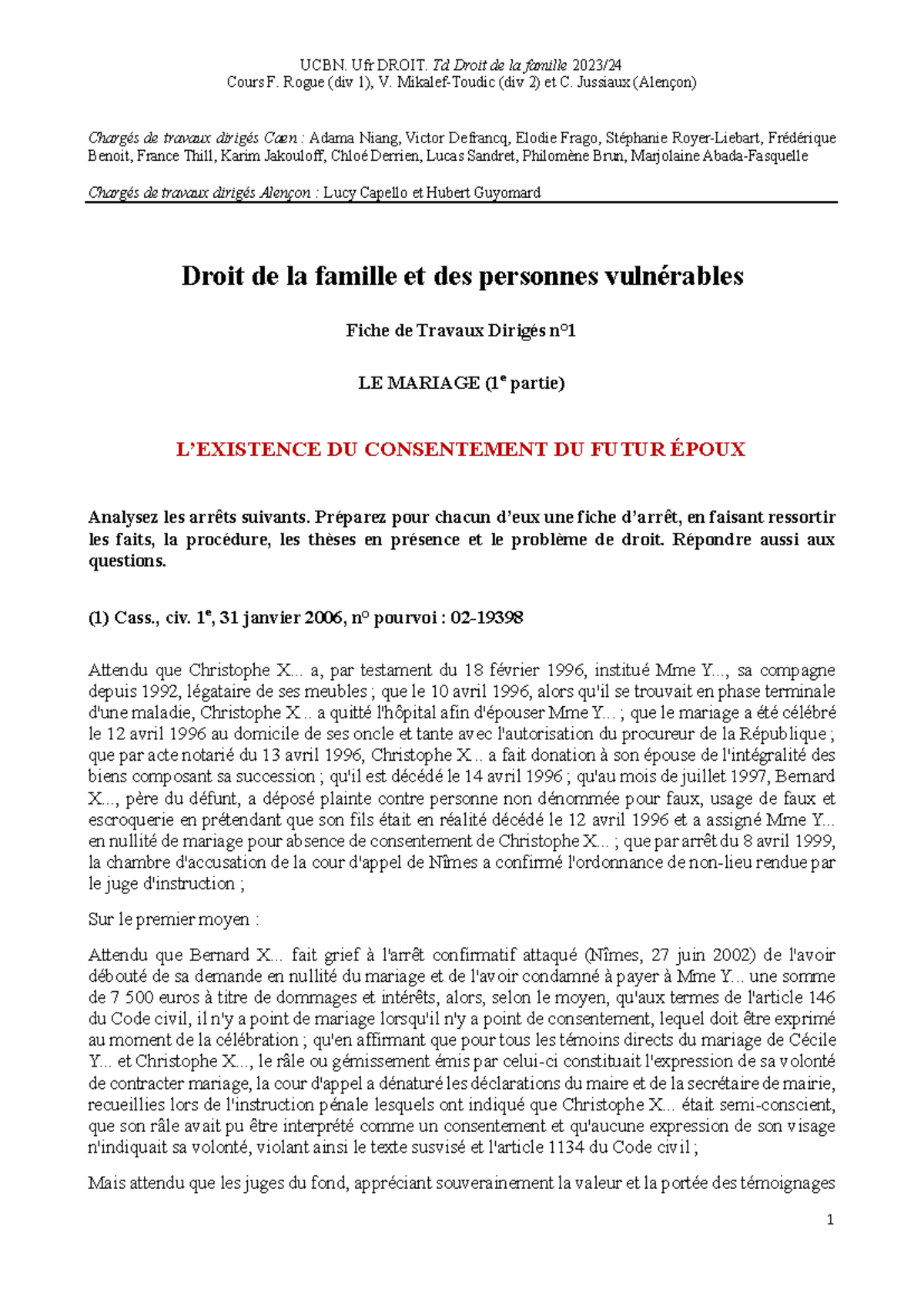 Fiches 1 à 3 - Voila - Cours F. Rogue (div 1), V. Mikalef-Toudic (div 2 ...