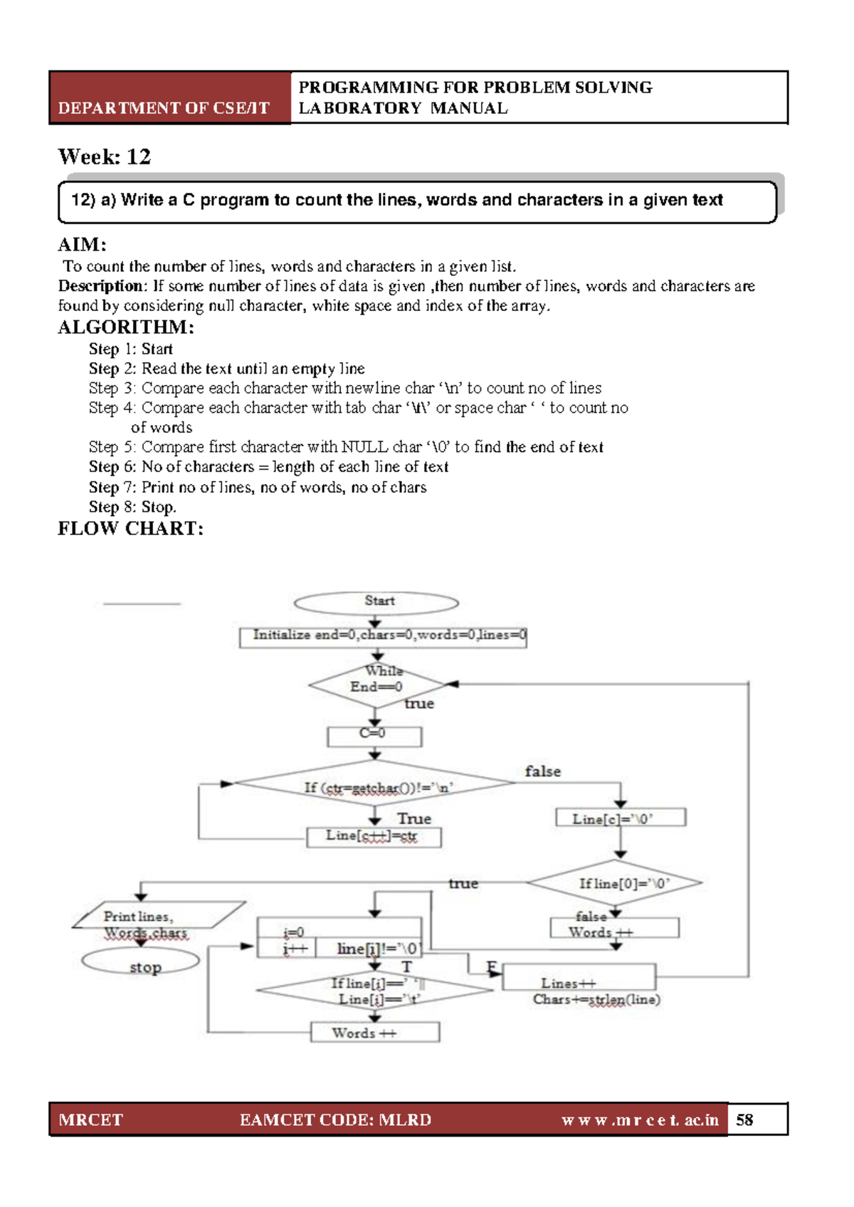 Write a C program to count the lines, words and characters in a given ...