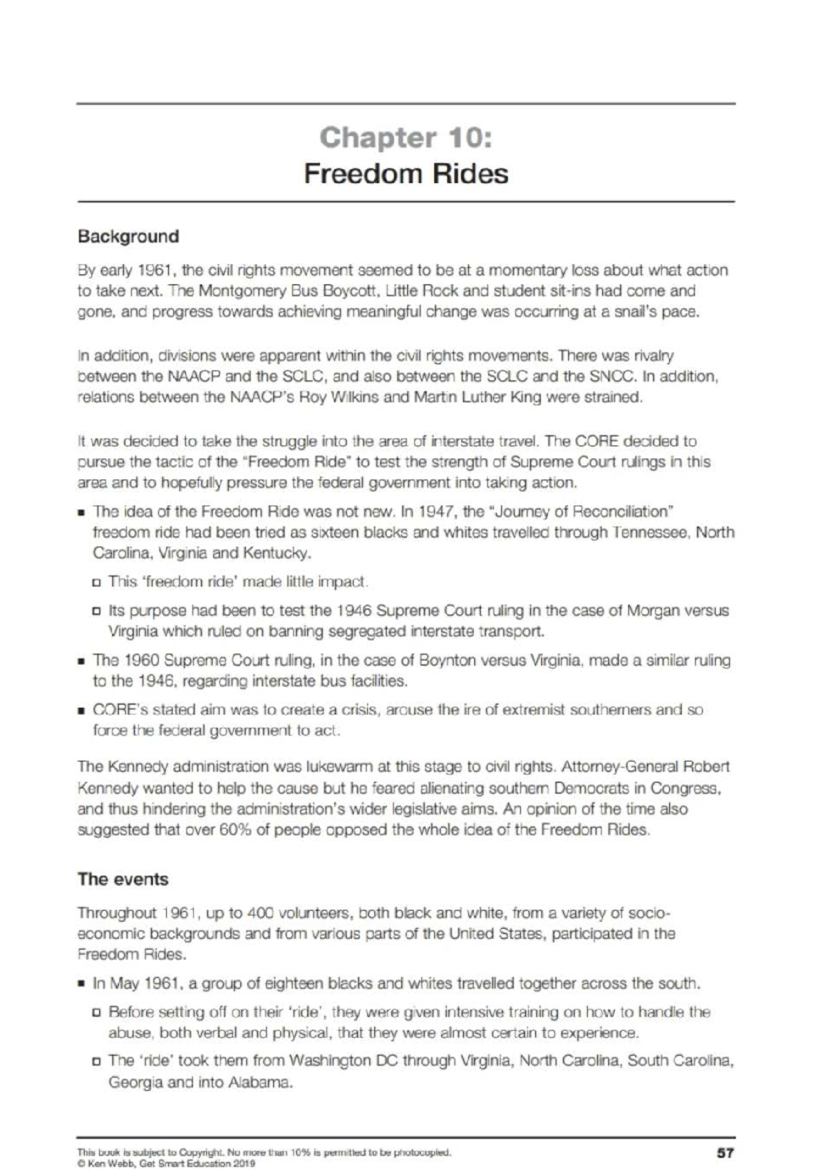 Chapter 10: Freedom Rides - Key Events and Impact on Civil Rights - Studocu