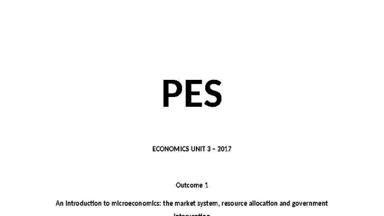 PES ECONOMICS UNIT 3 AOS1 SAC B: Microeconomics & Market Systems - Studocu
