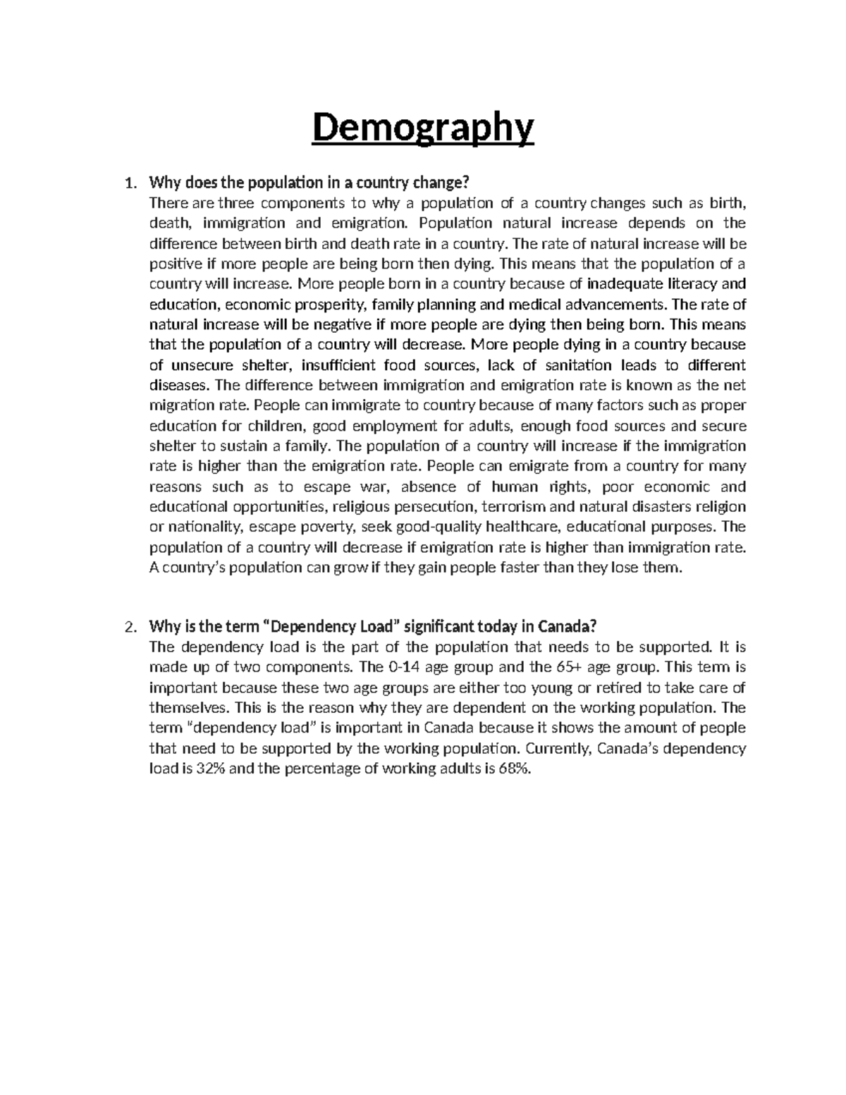 Demography 101: Understanding Population Changes and Dependency Load ...