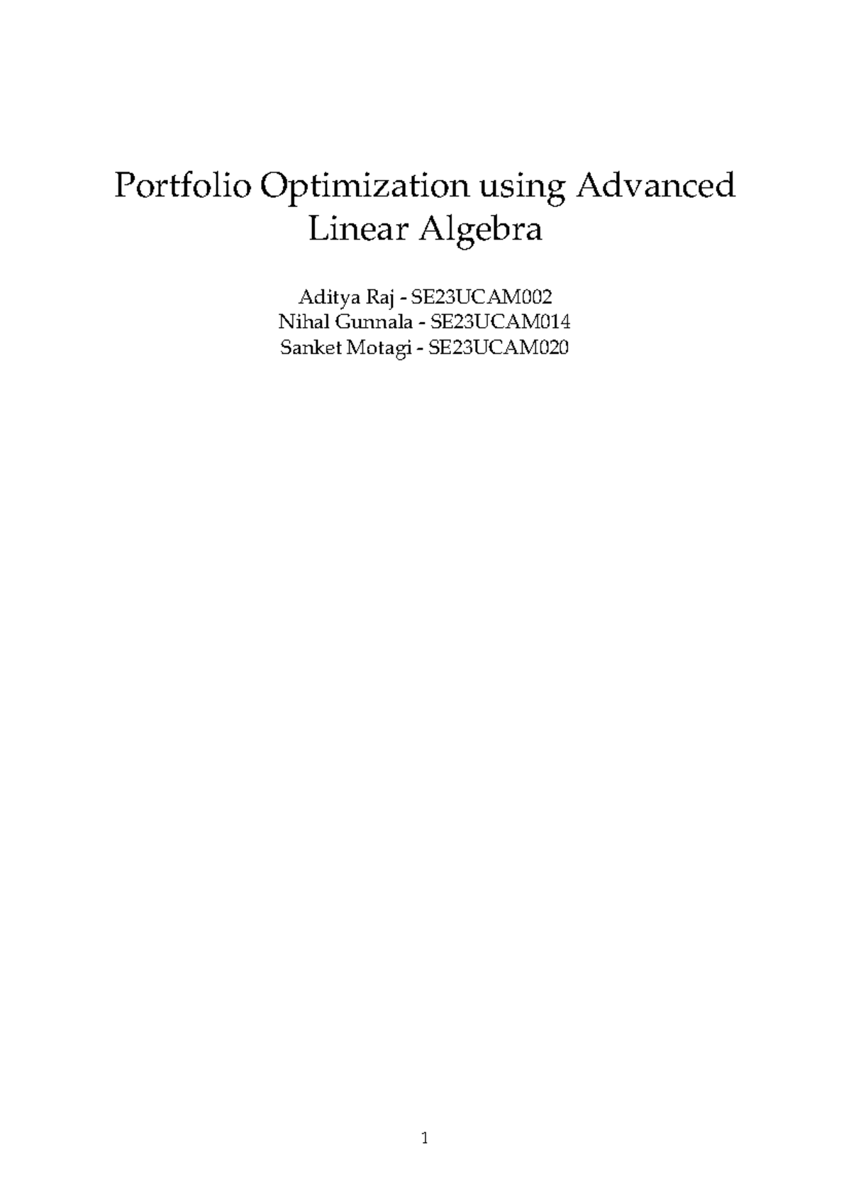 ALA Portfolio Optimization Project: Advanced Linear Algebra Insights ...