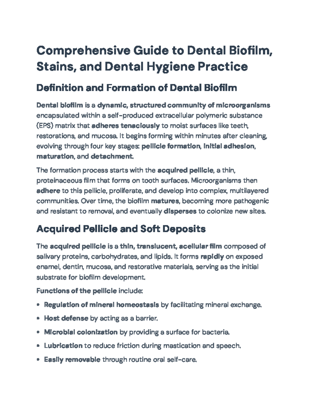Comprehensive Guide to Dental Hygiene Practices (DH 101) - Studocu
