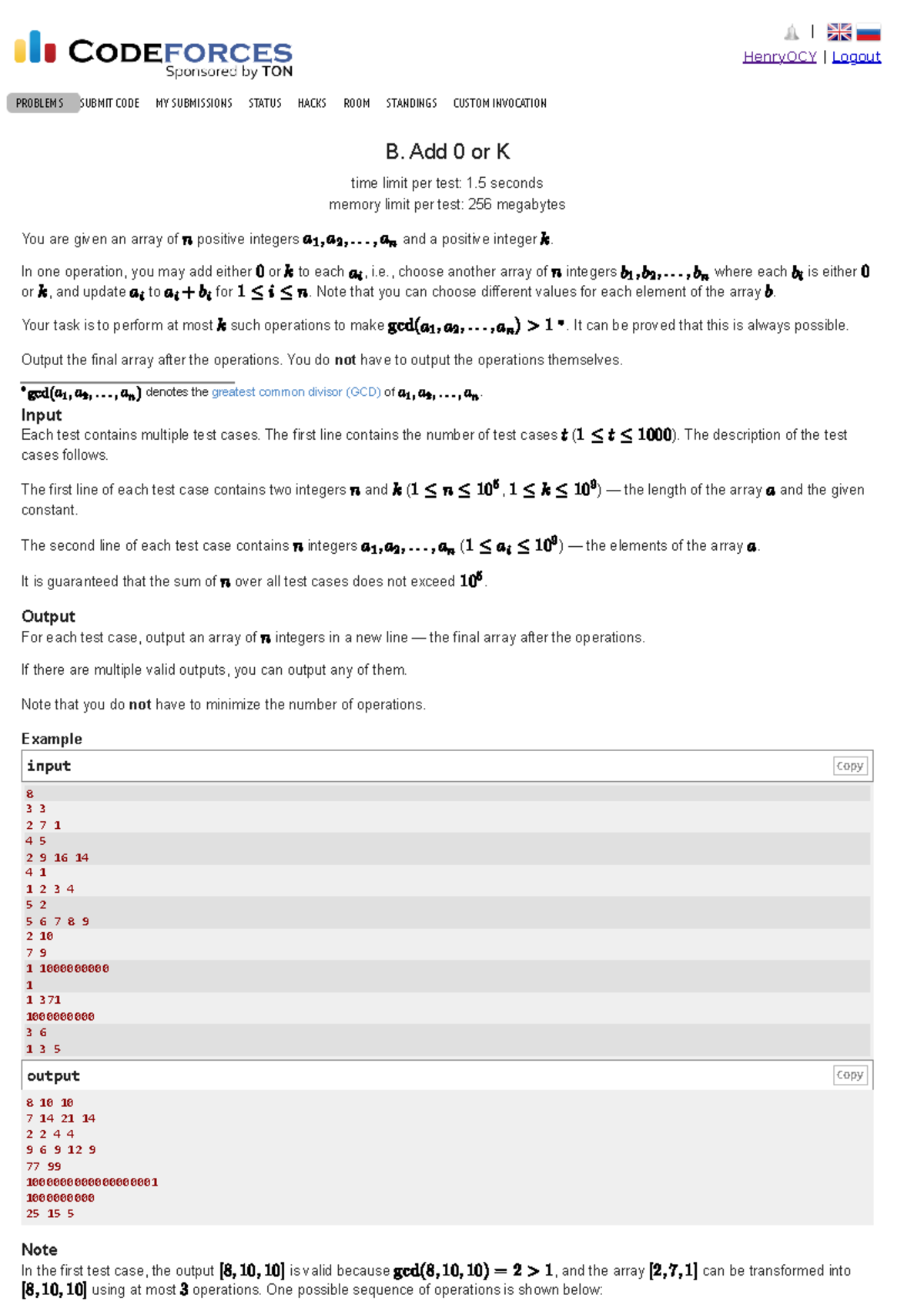 Codeforces OCY Problem B: GCD Array Transformation Challenge - Studocu