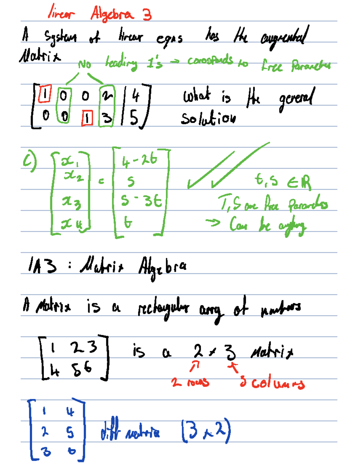 Linear Algebra 3: Understanding Systems and Matrix Operations - Studocu