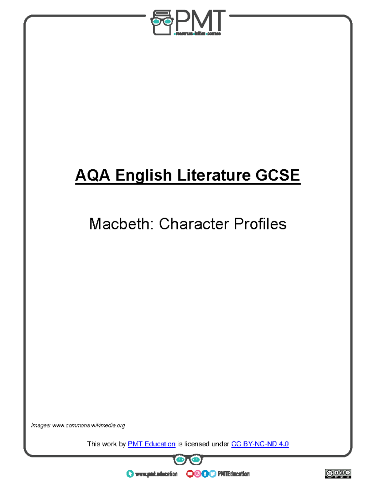 Character Profiles Macbeth AQA English Literature GCSE - bit/pmt-edu-cc ...