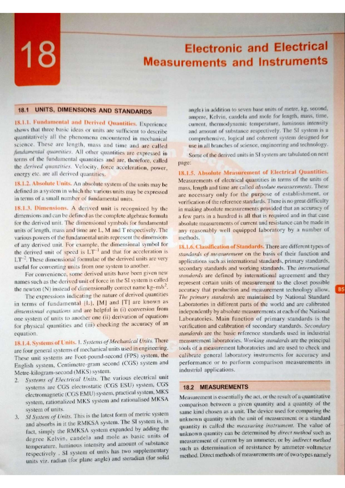 Instru 101 - Electronic and Electrical Measurements: Units, Standards ...