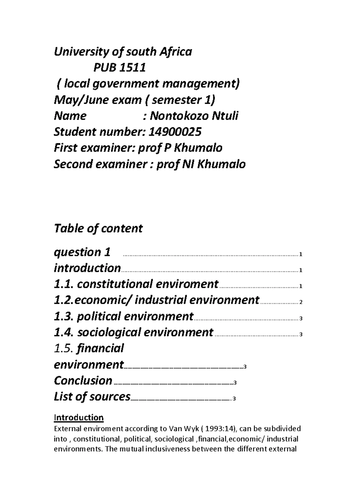PUB1601-Exam Oct Nov 2022 - UNIVERSITY EXAMINATIONS October/November ...